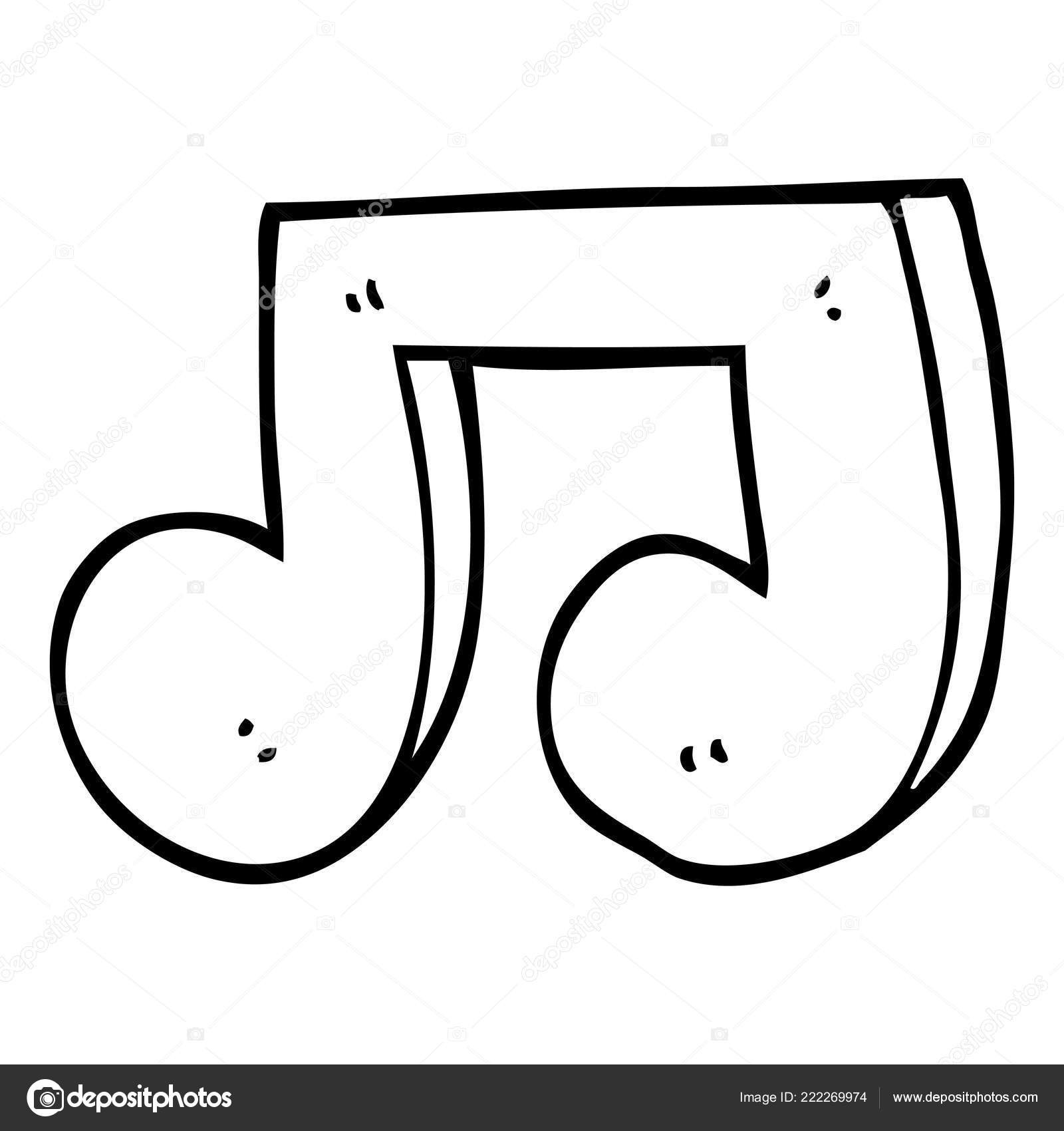 Line Drawing Cartoon Musical Notes Stock Vector Image by ...