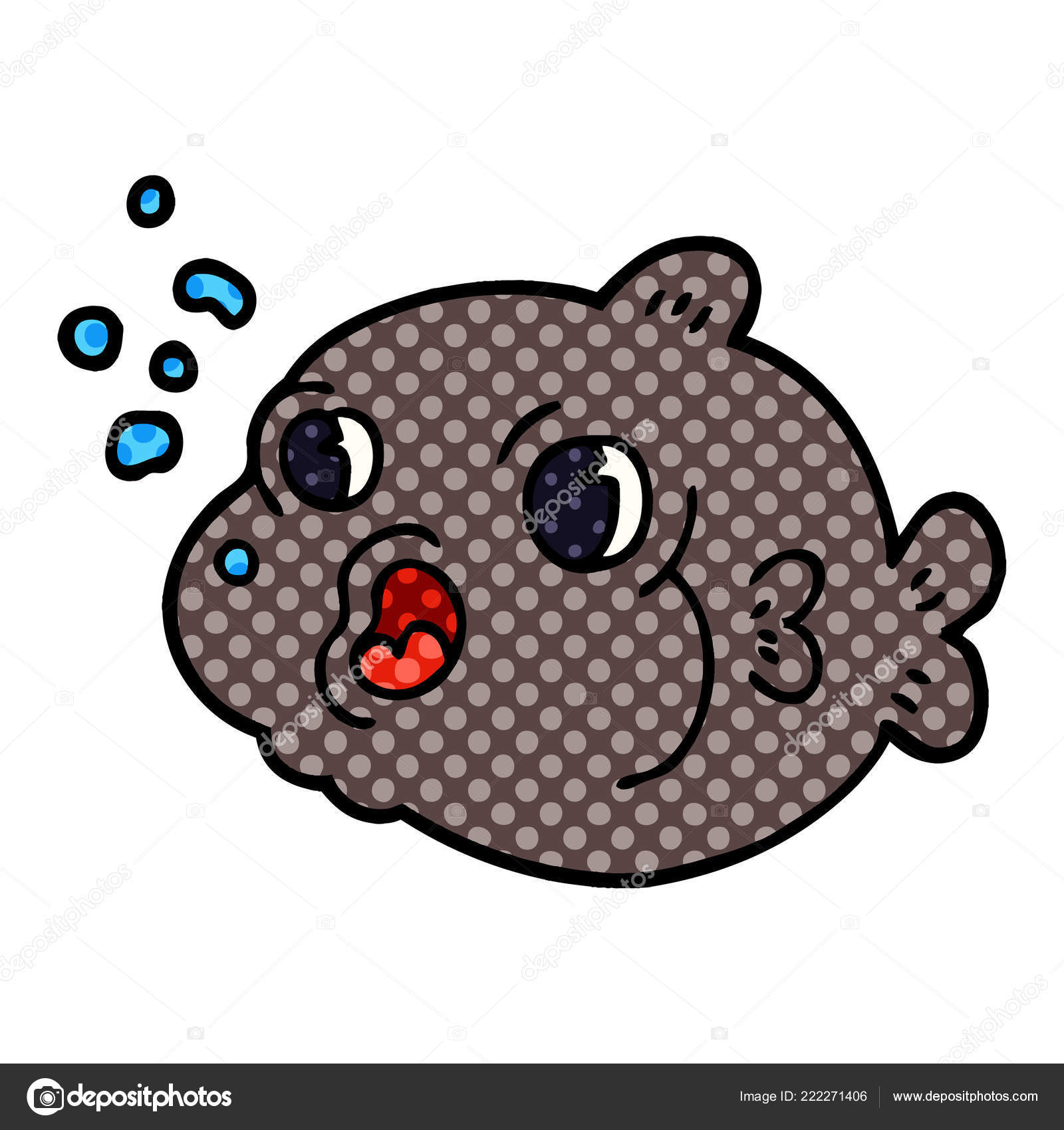 Cartoon Doodle Fish Blowing Bubbles Stock Vector by ©lineartestpilot ...