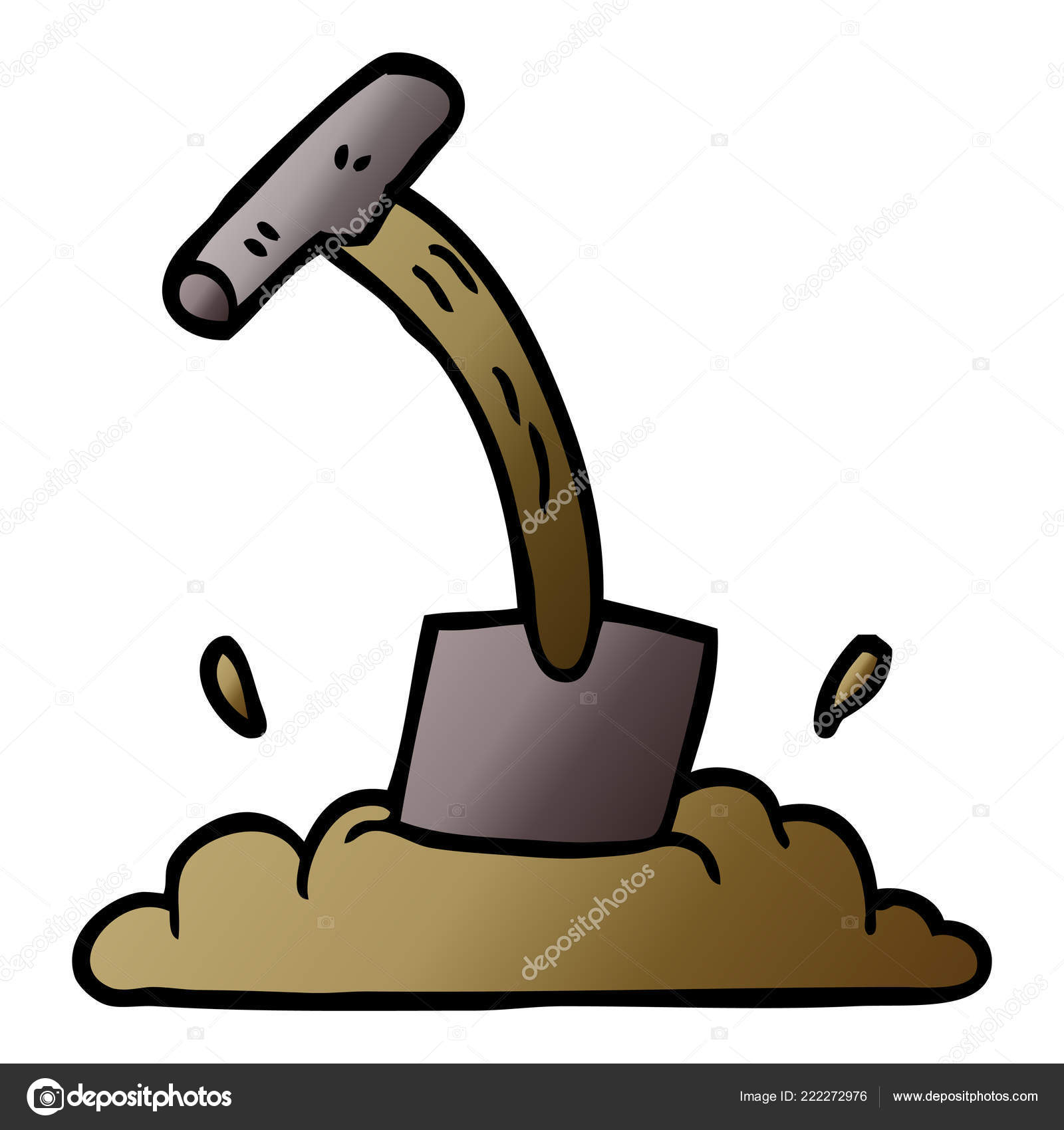 Cartoon Doodle Spade Isolated White Background Stock Vector by ...