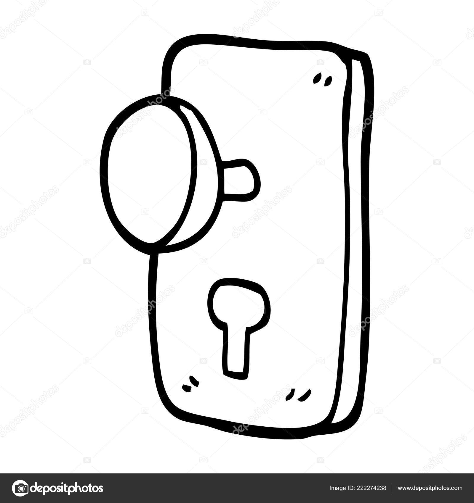 Line Drawing Cartoon Door Handle Stock Vector by ©lineartestpilot 222274238
