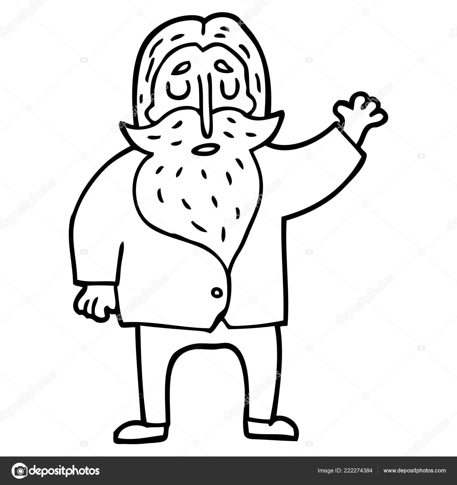 Line Drawing Cartoon Bearded Man Stock Vector Image by ©lineartestpilot ...