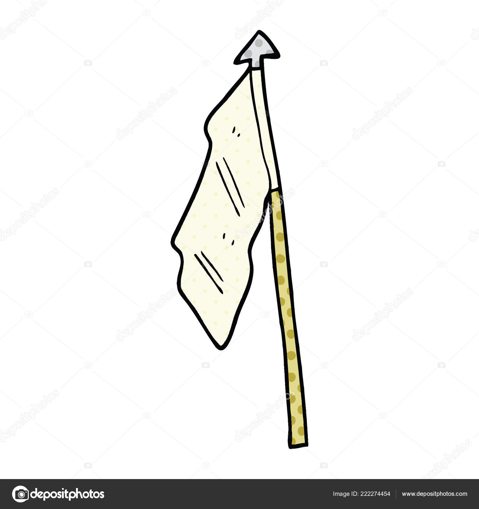 Comic Book Style Cartoon White Flag Stock Vector by ©lineartestpilot ...
