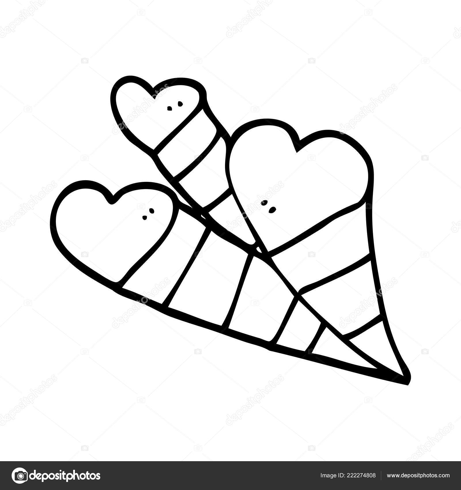Line Drawing Cartoon Love Hearts Stock Vector by ©lineartestpilot 222274808