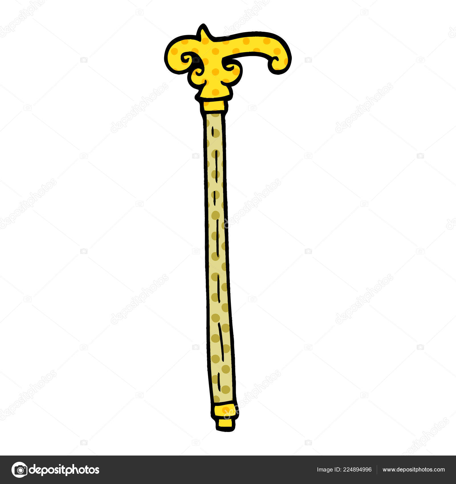 Cartoon Doodle Fancy Walking Stick Stock Vector by ©lineartestpilot ...
