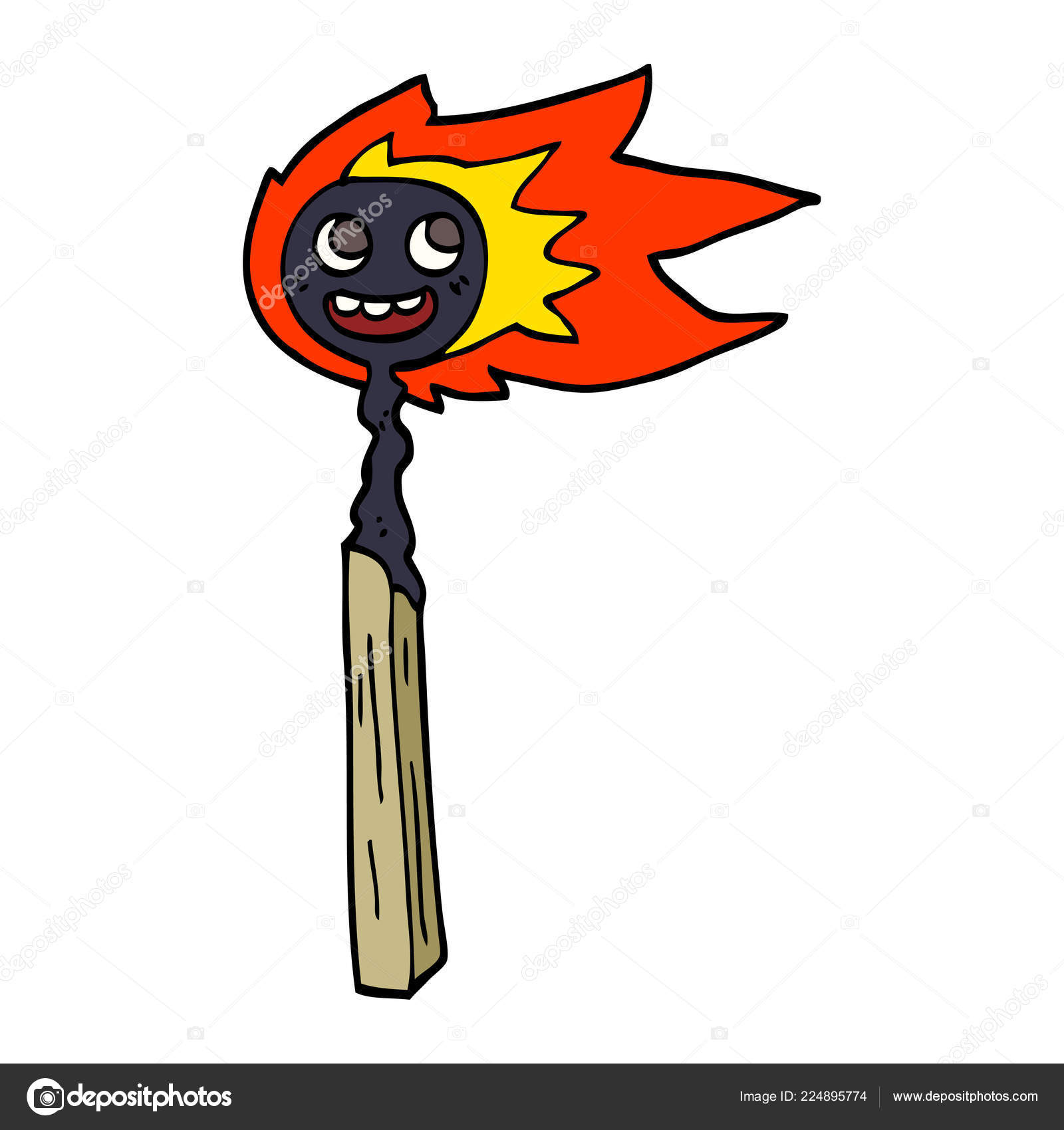 Cartoon Doodle Match Vector Illustration Stock Vector Image by ...