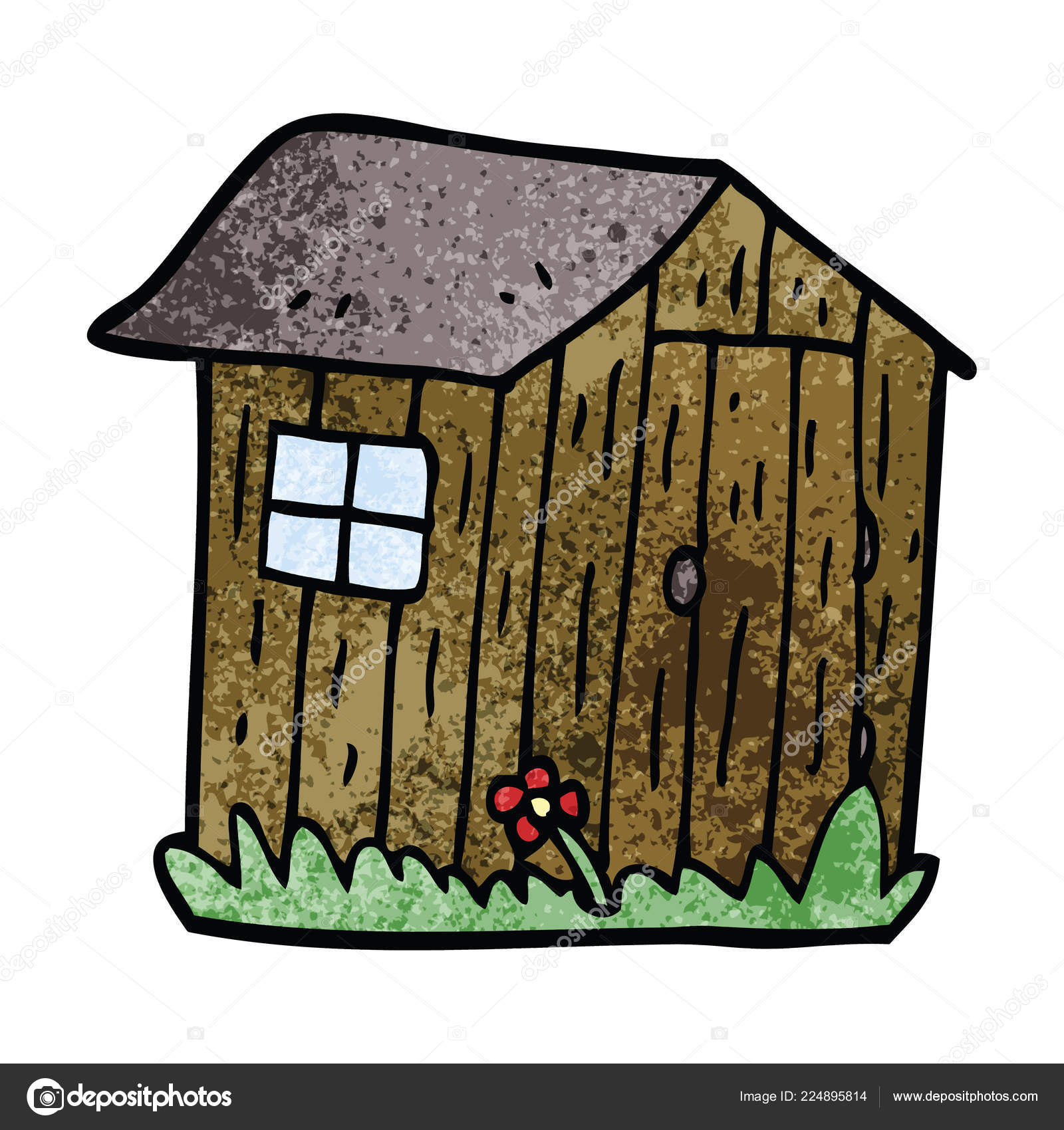 Cartoon Doodle Wood Shed Stock Vector by ©lineartestpilot 224895814