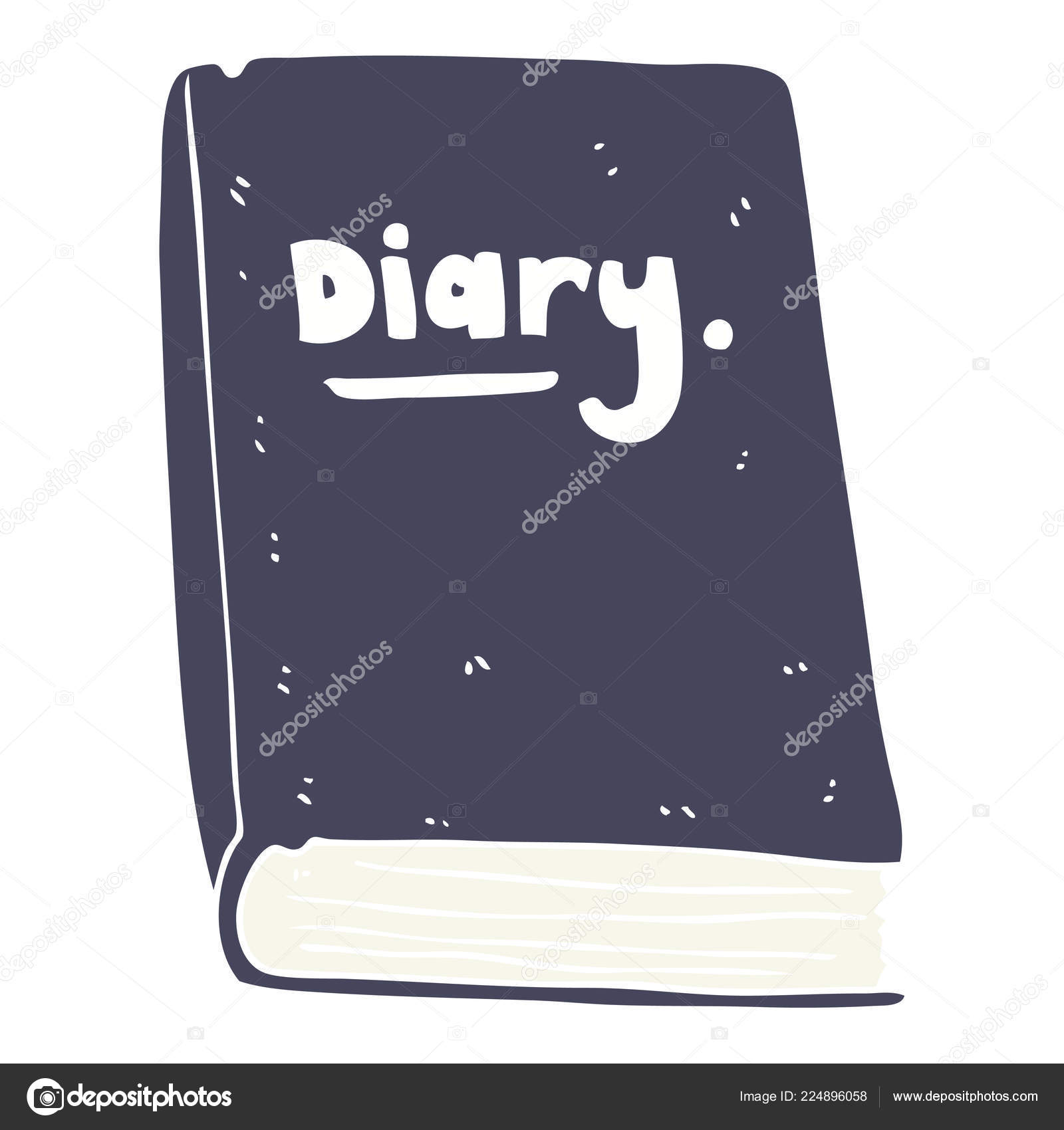 Flat Color Illustration Diary Stock Vector by ©lineartestpilot 224896058