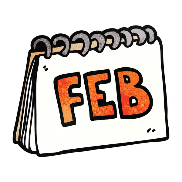 Cartoon Doodle Calendar Showing Month February Stock Vector by ...