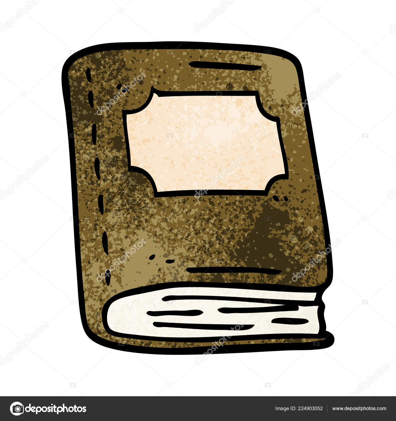 Cartoon Doodle Old Leather Book Stock Illustration by ©lineartestpilot ...