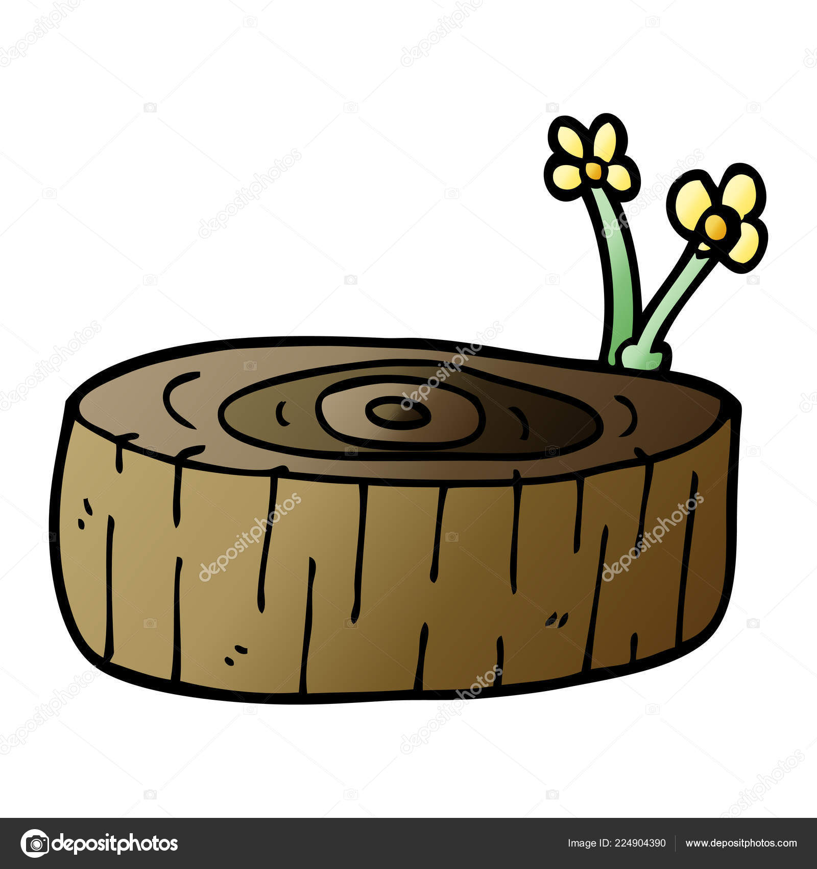 Cartoon Doodle Tree Log Stock Vector by ©lineartestpilot 224904390