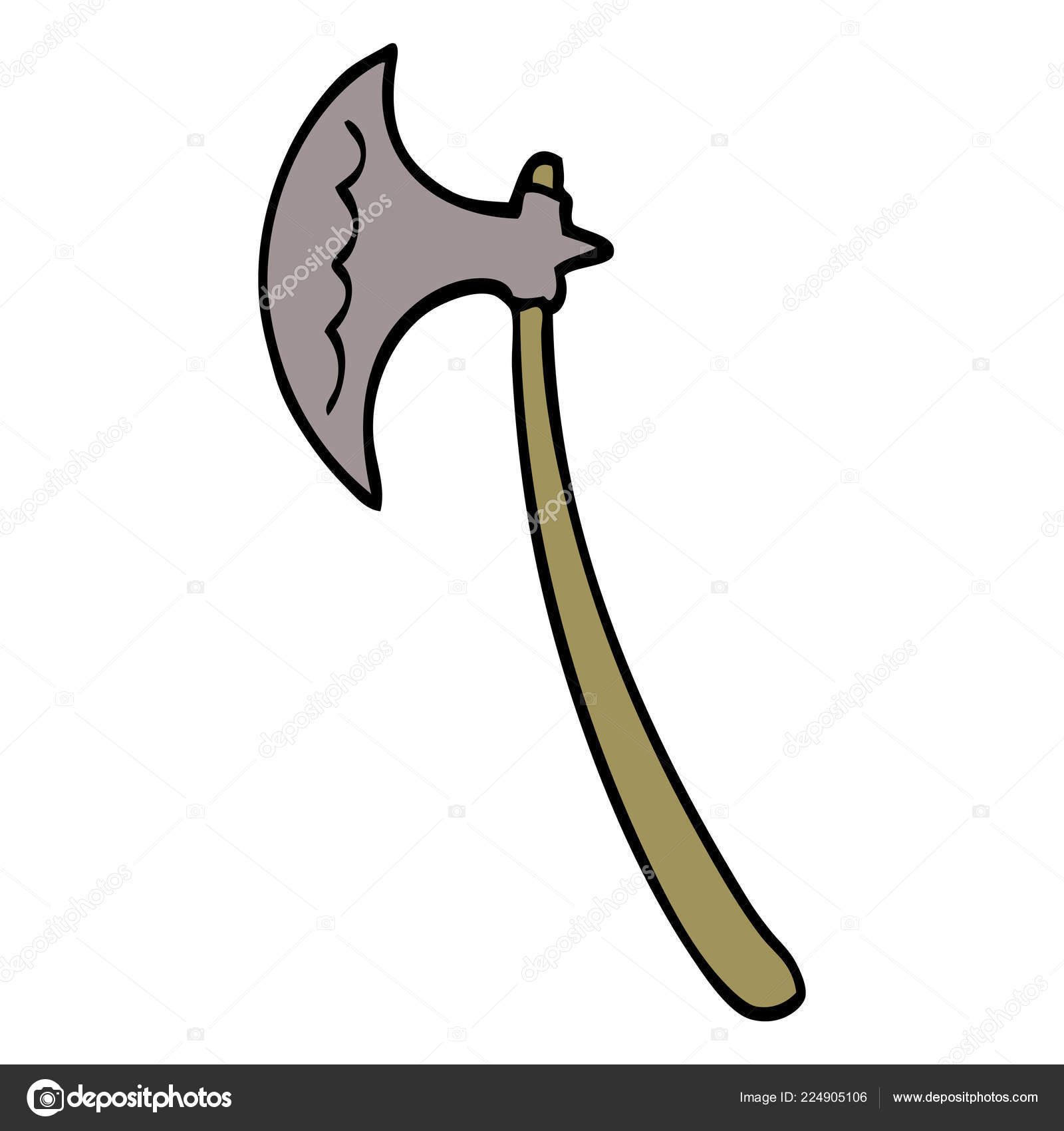 Cartoon Doodle Mittelalterliche Axt Stock-Vektorgrafik von ...