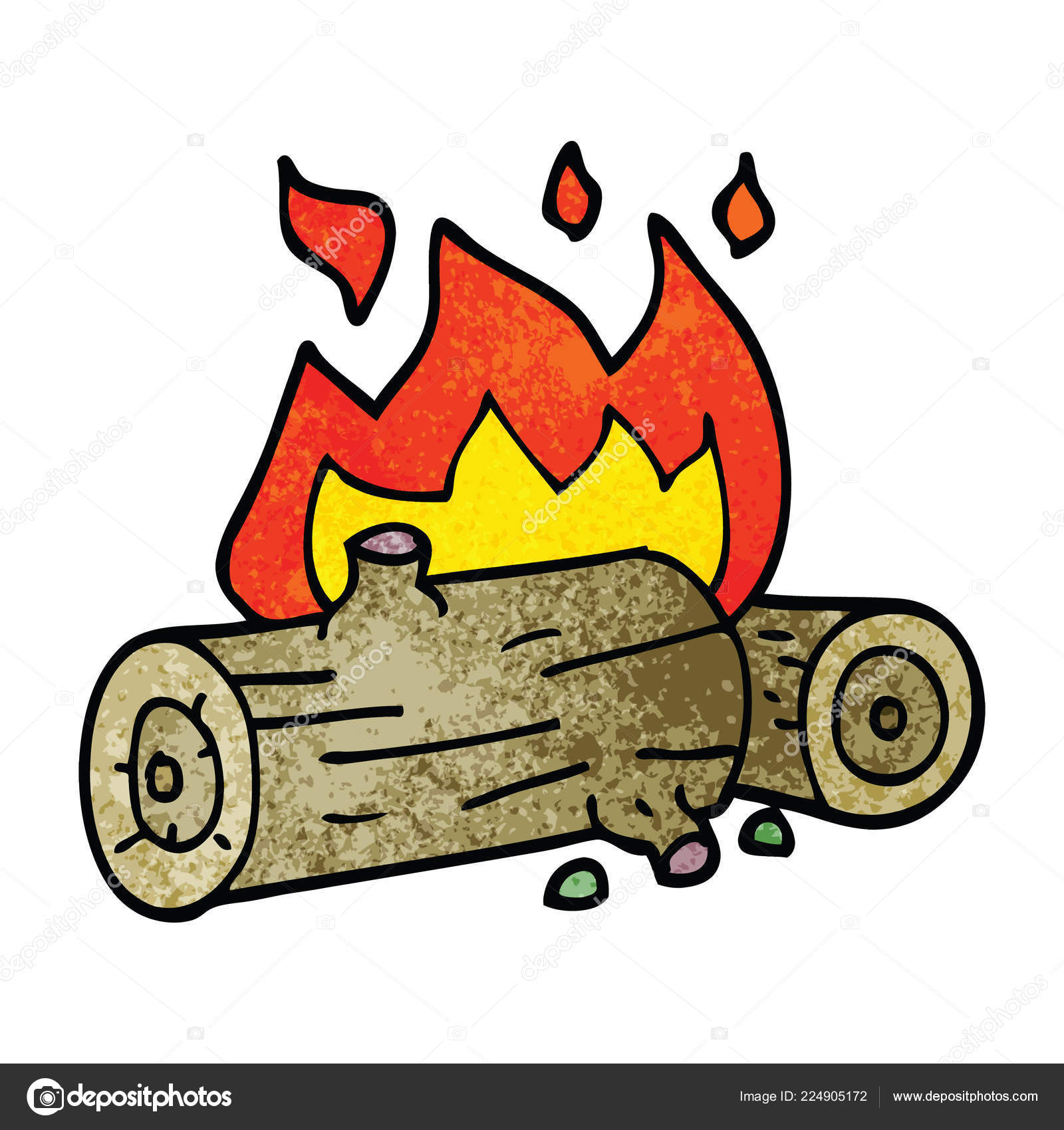 Dibujos Animados Garabato Quema Troncos Vector de stock #224905172 de ...
