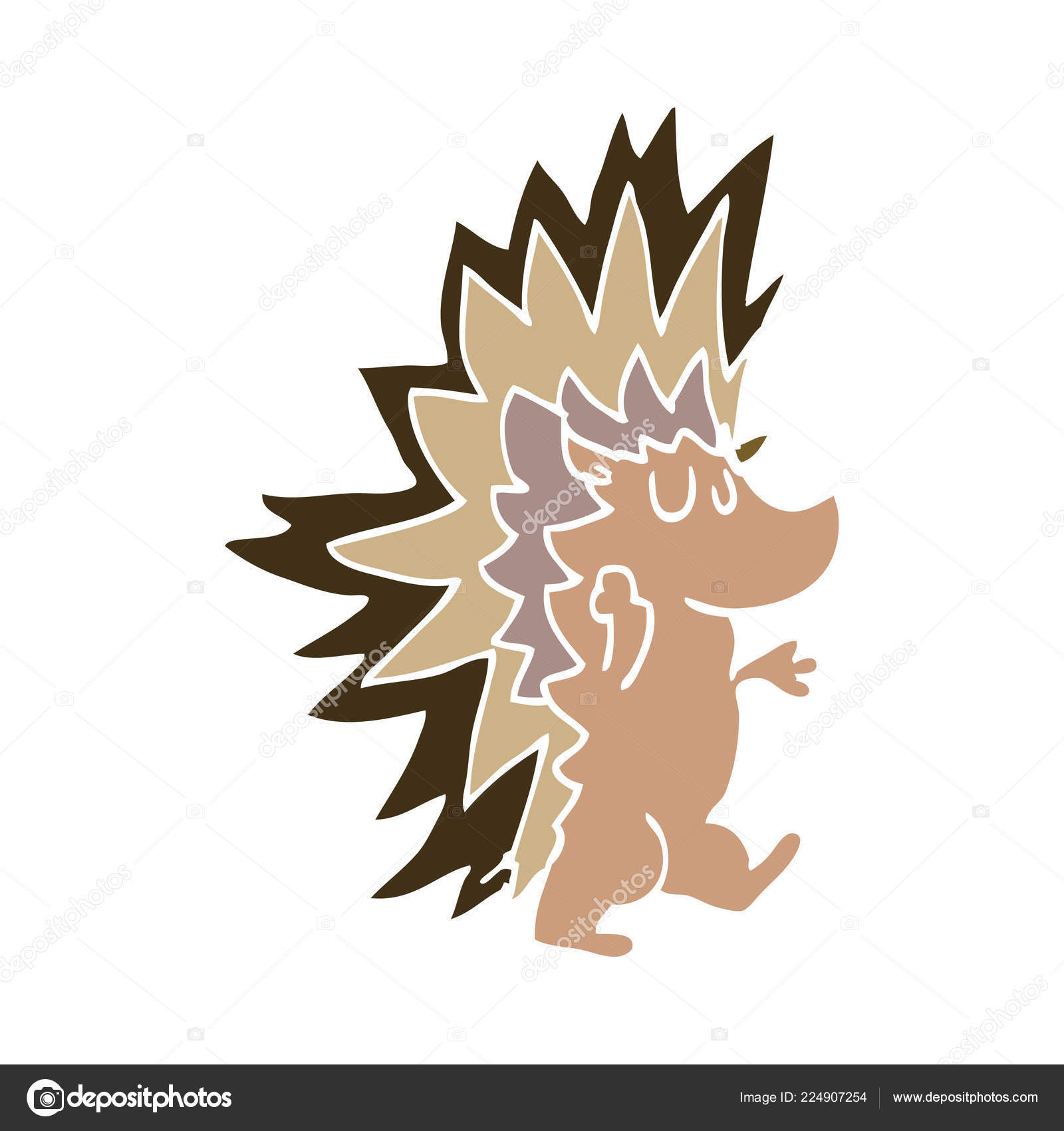 Cartoon Doodle Spiky Hedgehog Stock Vector by ©lineartestpilot 224907254