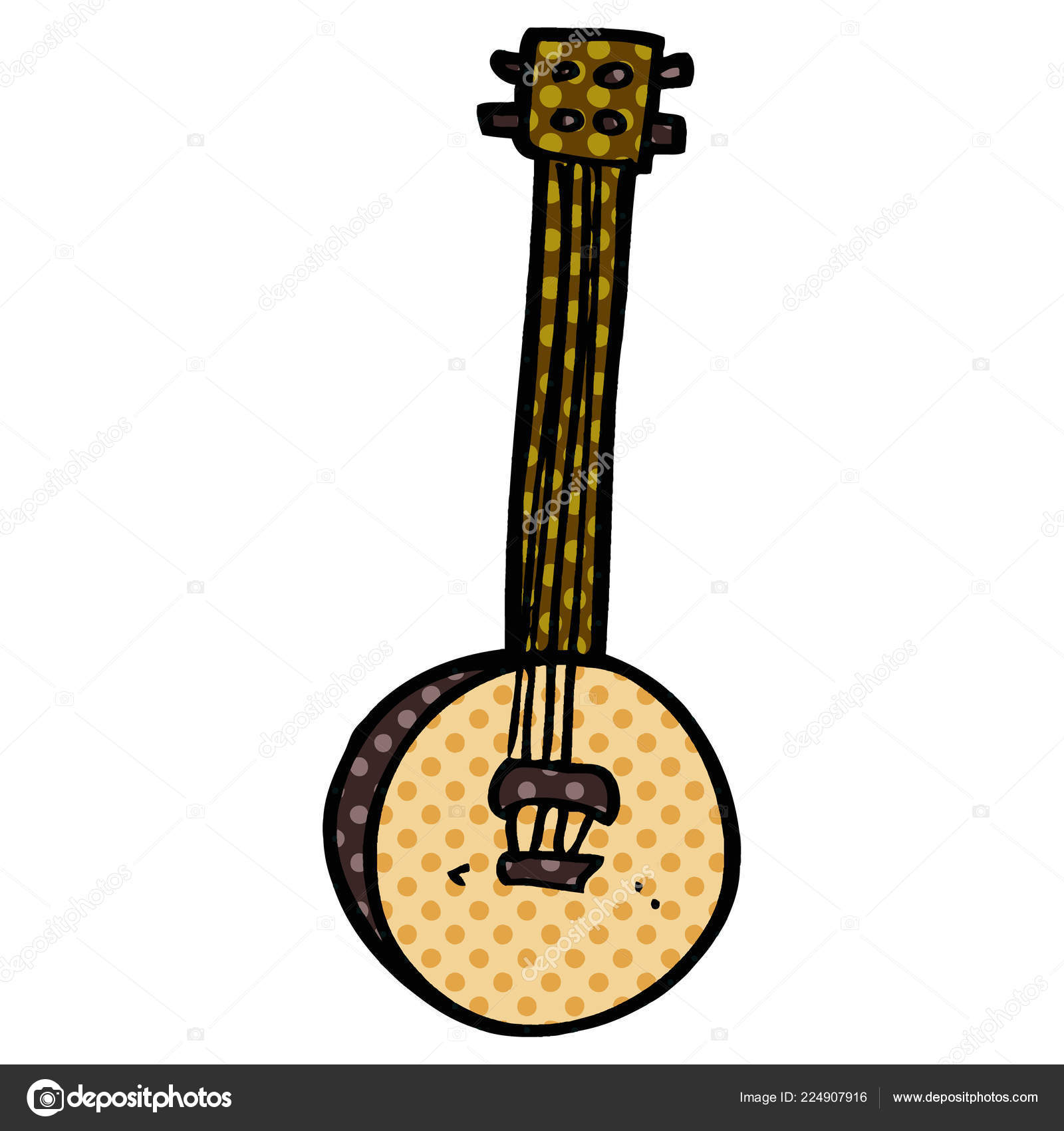 Cartoon Doodle Old Banjo Stock Vector by ©lineartestpilot 224907916
