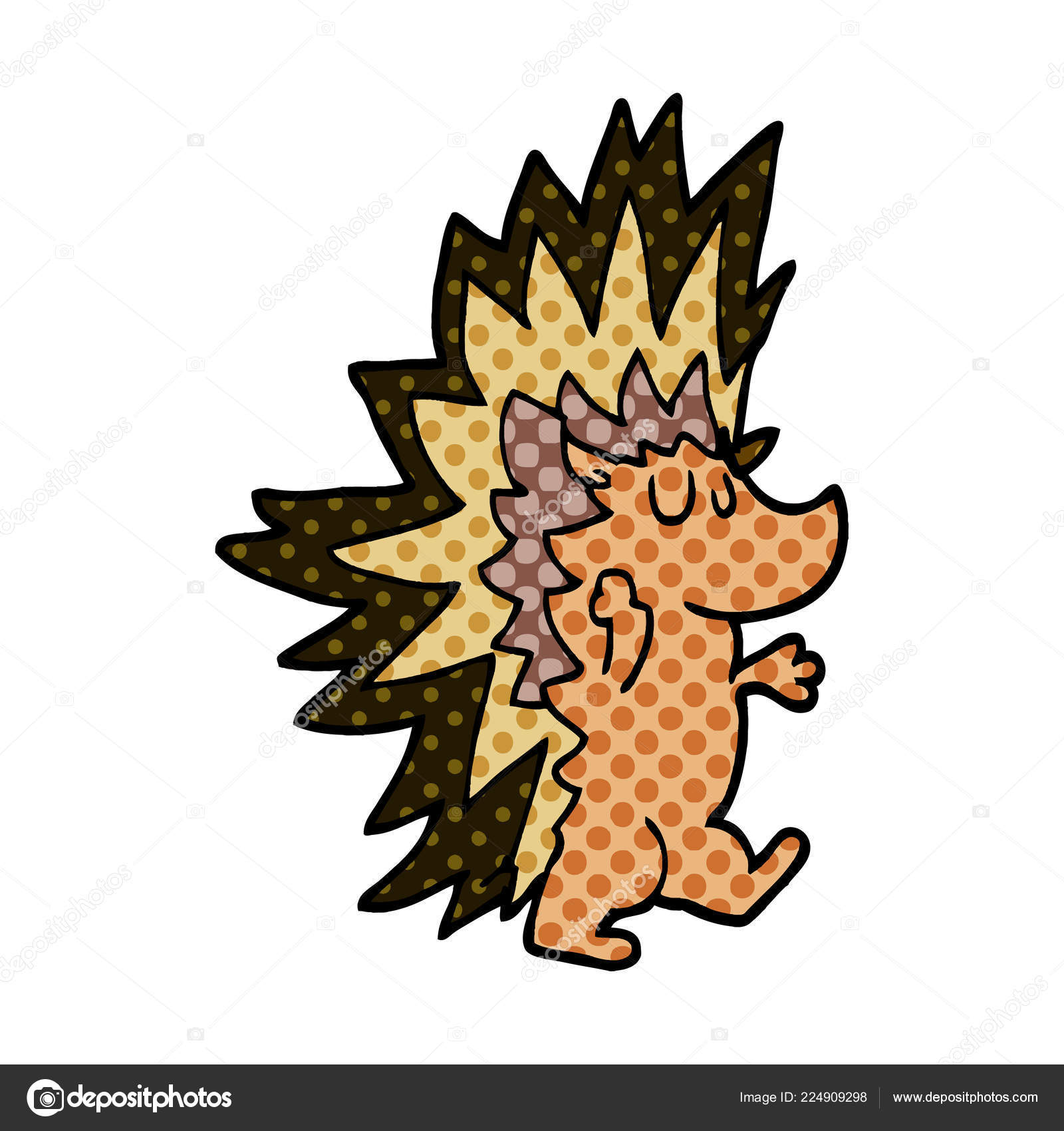 Cartoon Doodle Spiky Hedgehog Stock Vector by ©lineartestpilot 224909298