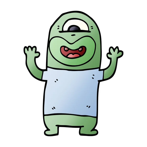 Line Drawing Cartoon Alien Monster — Stock Vector © lineartestpilot ...