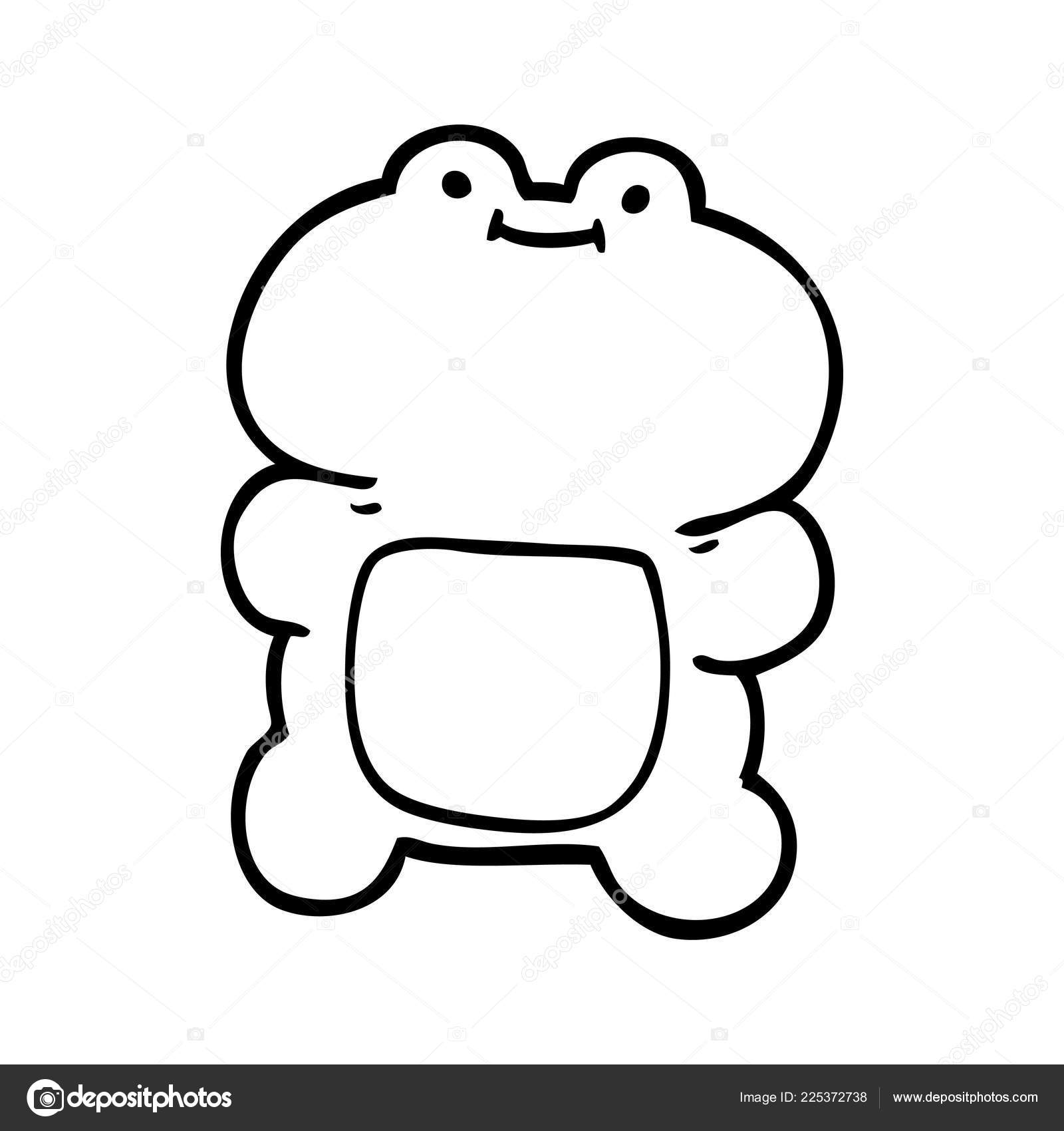 Line Drawing Cartoon Frog Stock Vector by ©lineartestpilot 225372738