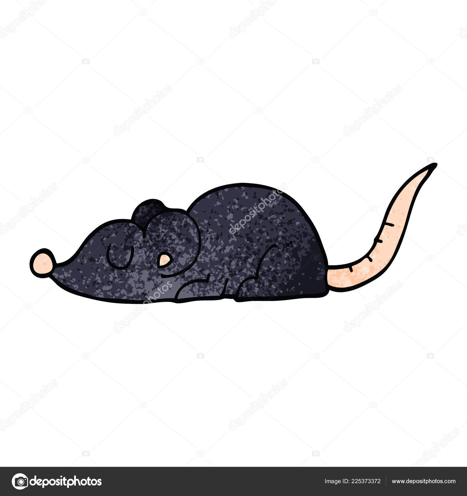 Dibujos Animados Garabato Negro Rata Vector de stock por ...