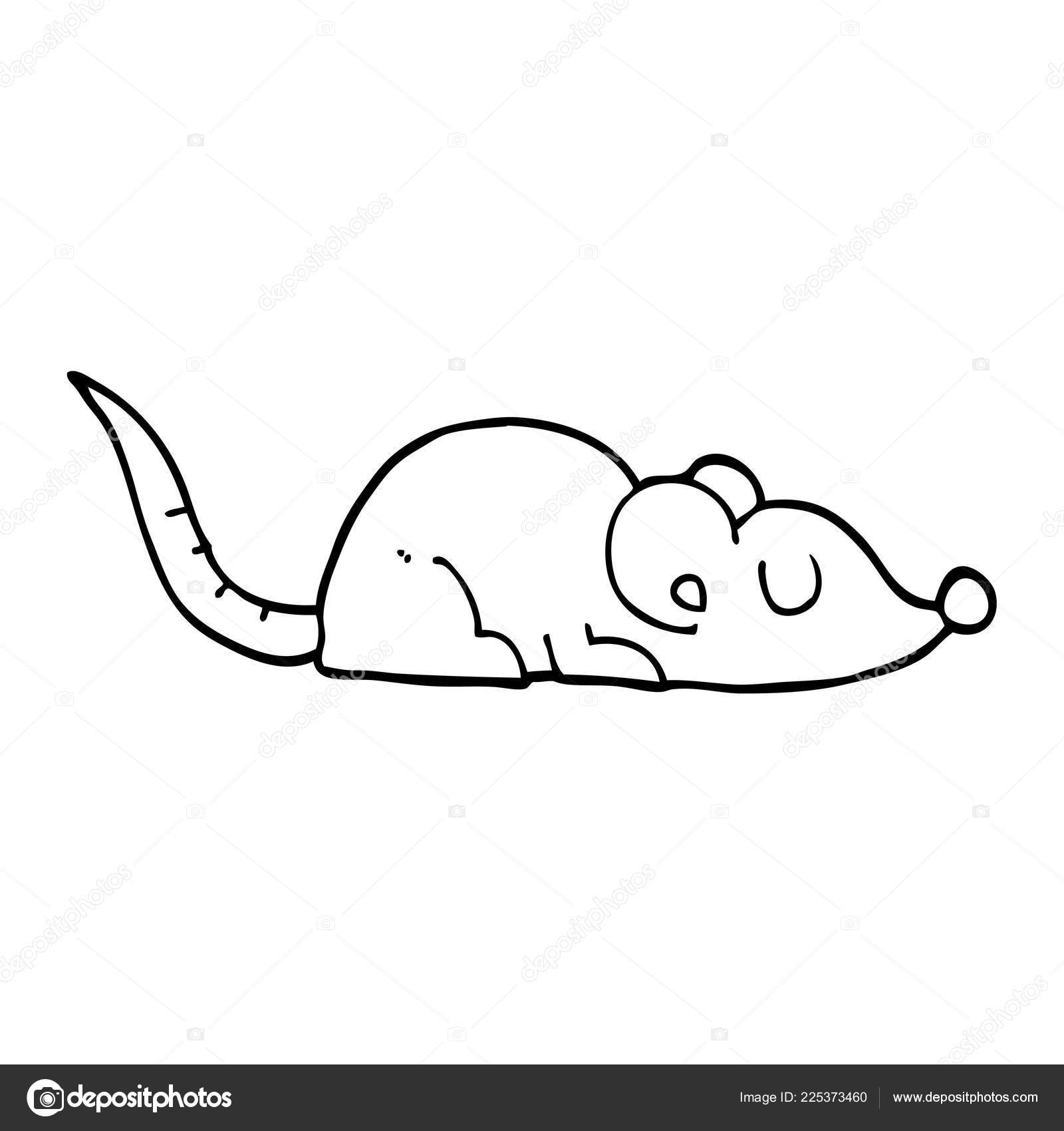 Line Drawing Cartoon Peaceful Mouse Stock Illustration by ...