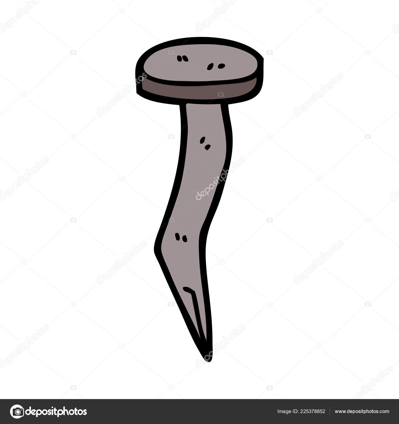 Cartoon Doodle Iron Nail Stock Vector by ©lineartestpilot 225378852