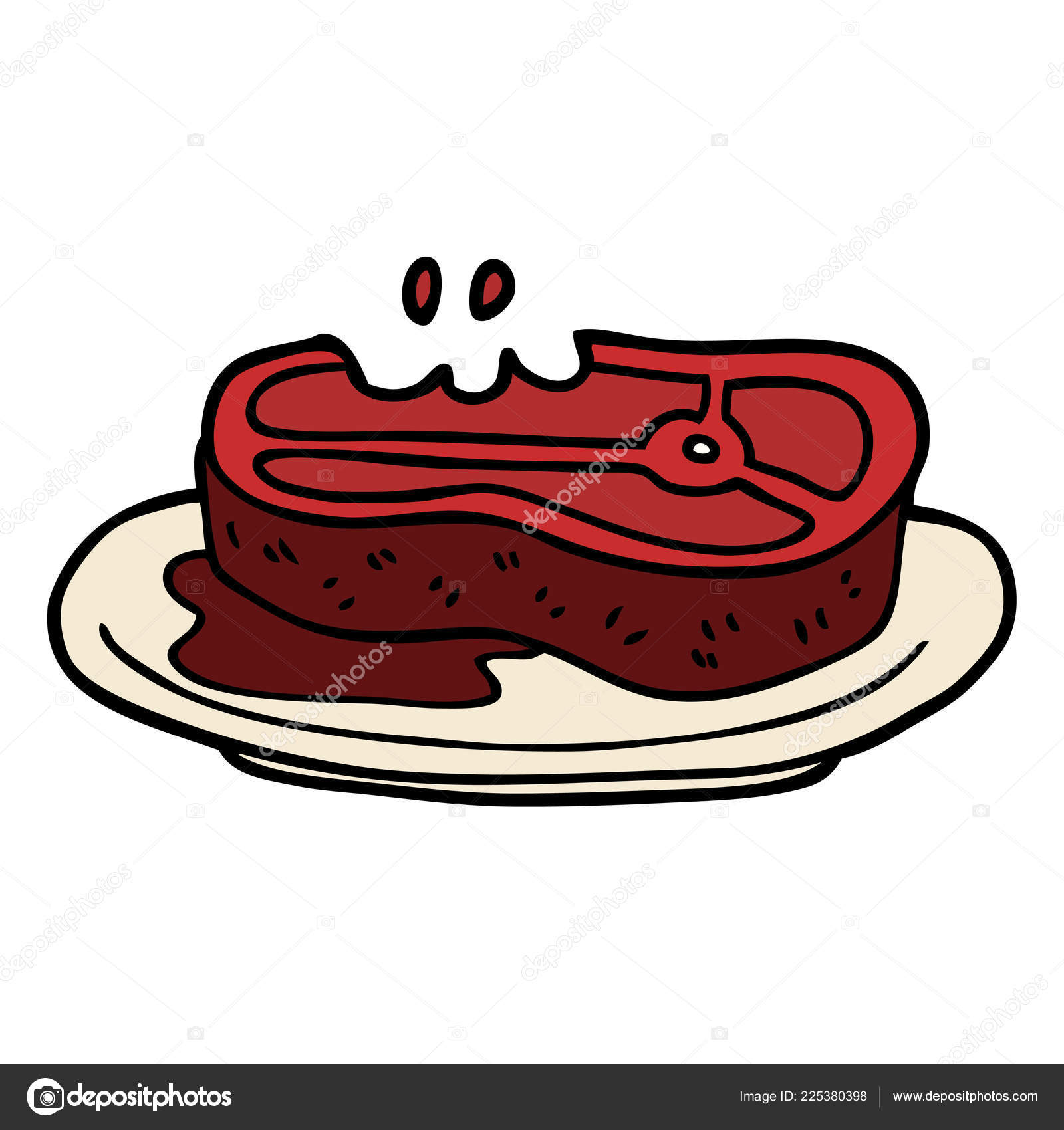 Cartoon Doodle Rare Steak Stock Vector by ©lineartestpilot 225380398