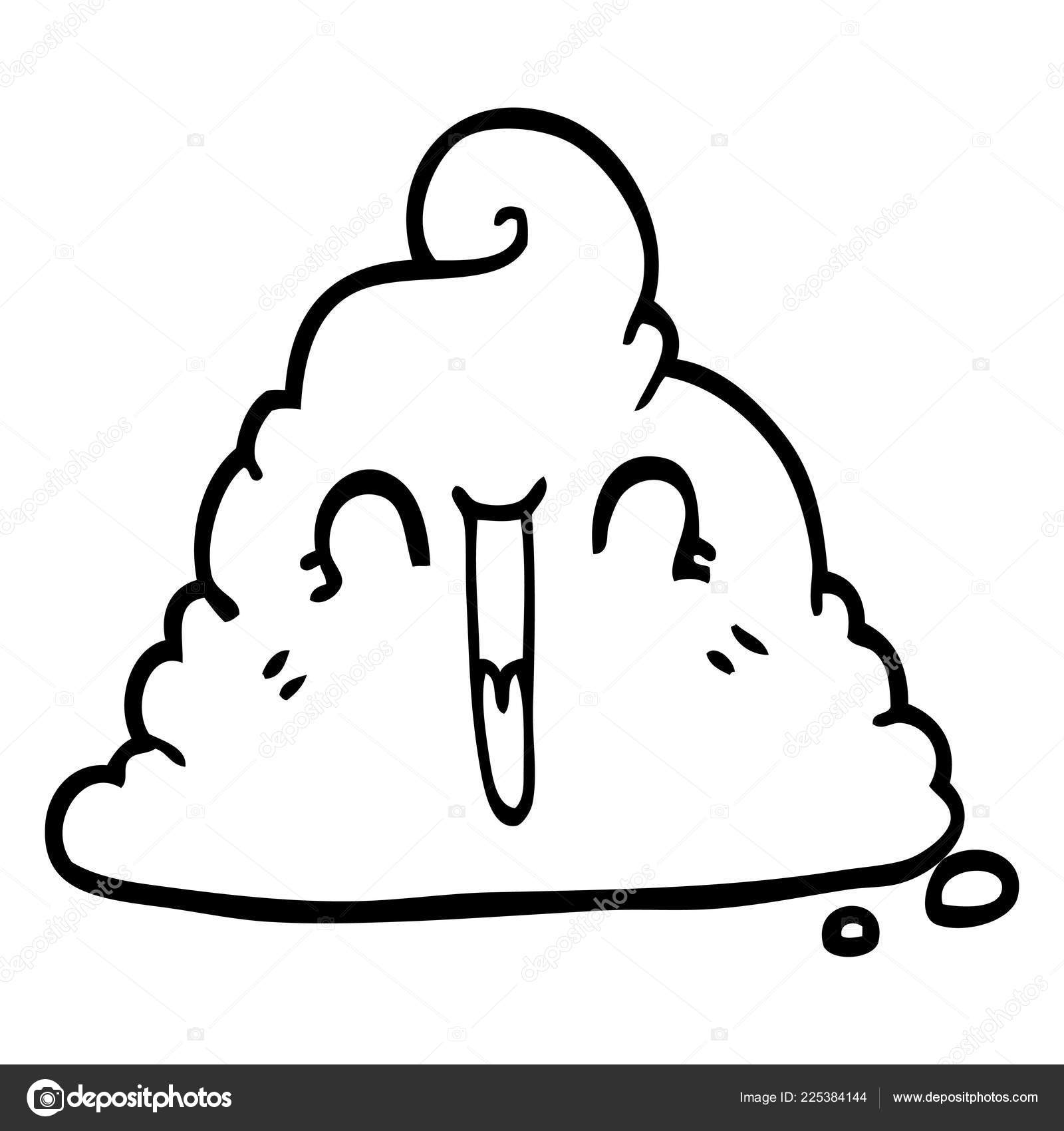 Línea Dibujo Dibujos Animados Caca Vector de stock por ©lineartestpilot ...