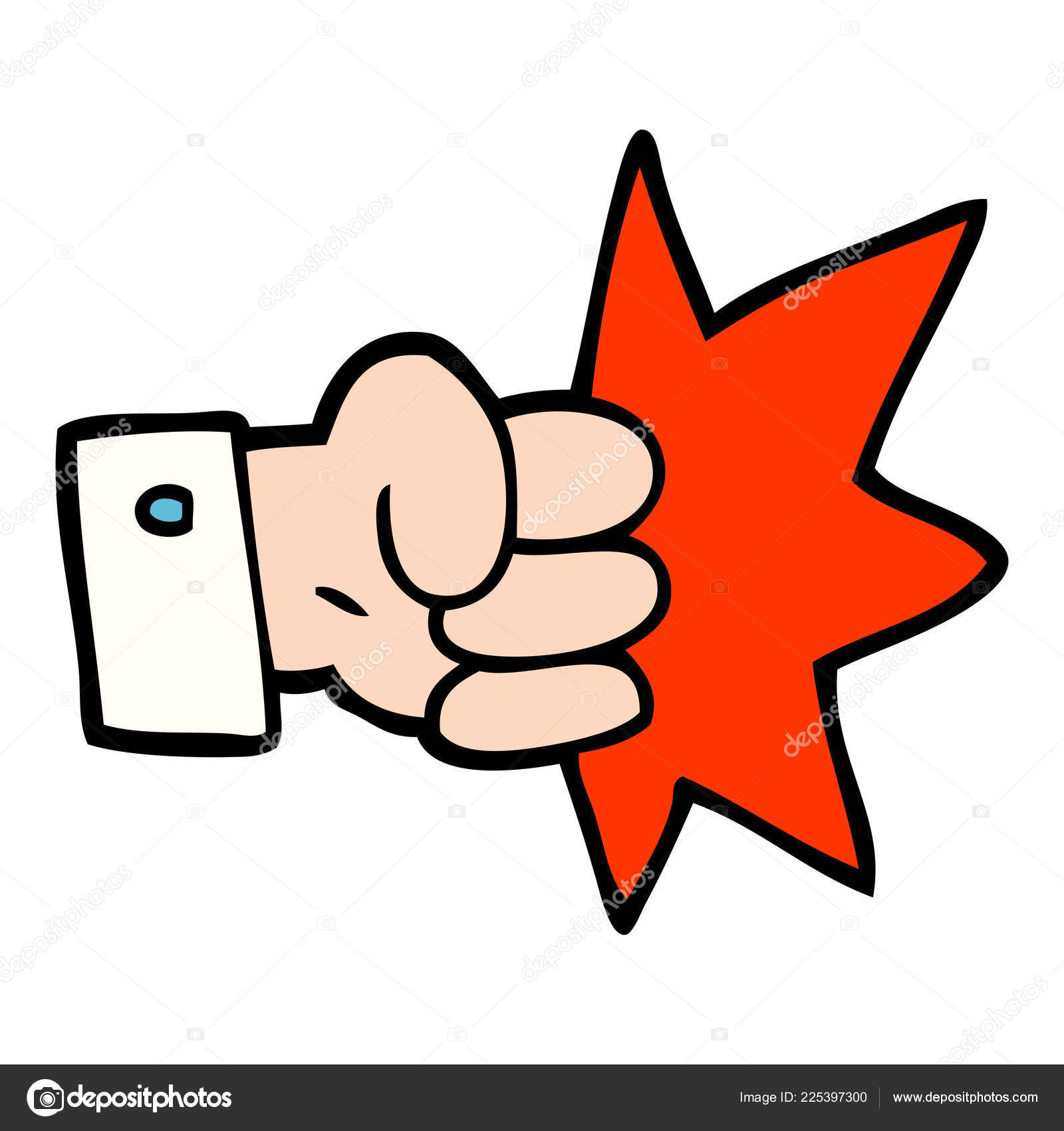 Cartoon Doodle Punching Fist Stock Vector by ©lineartestpilot 225397300