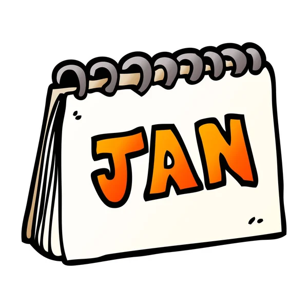 Cartoon Doodle Calendar Showing Month January Stock Vector by ...