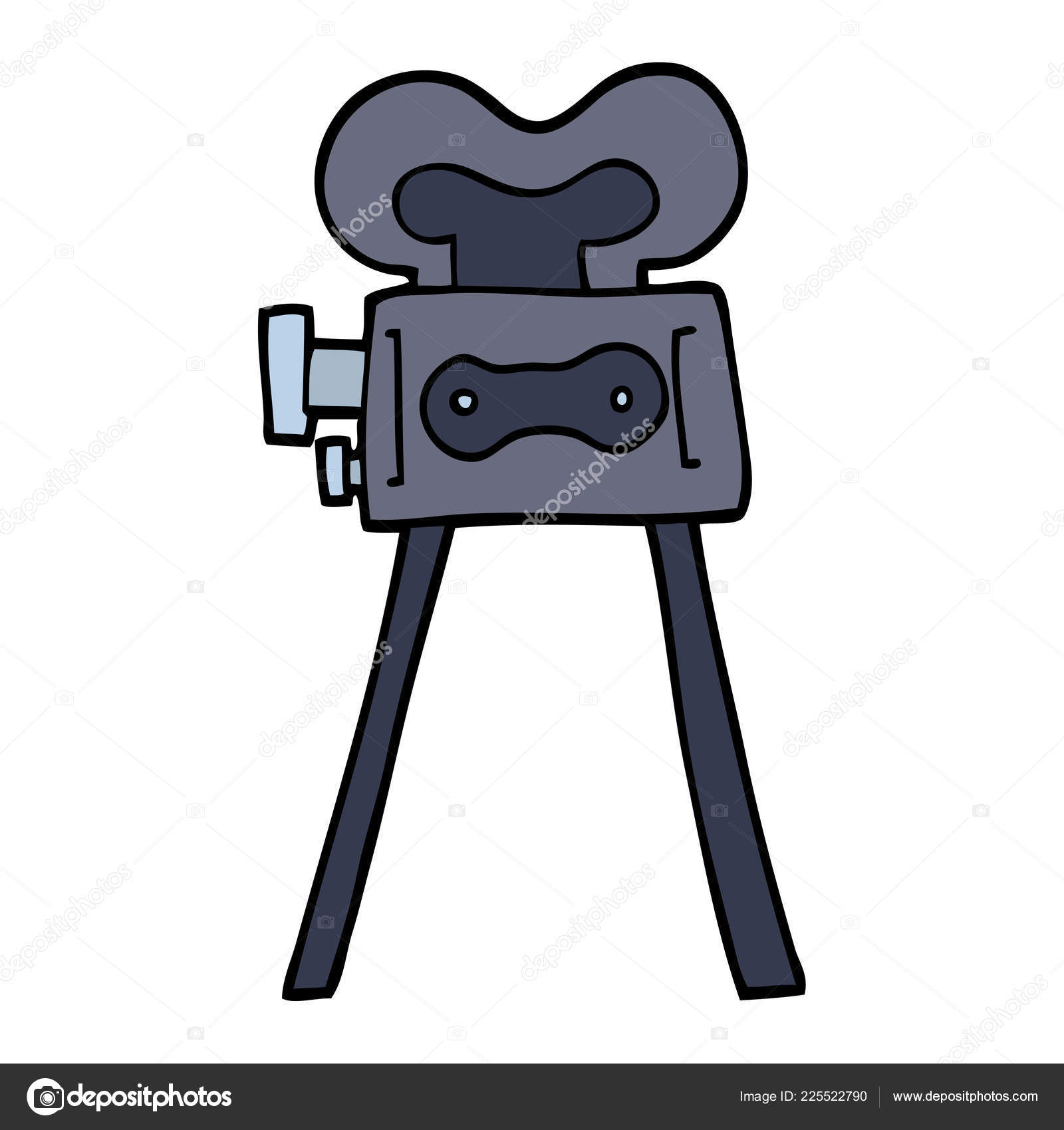 Hand Drawn Doodle Style Cartoon Film Camera Stock Vector by ...