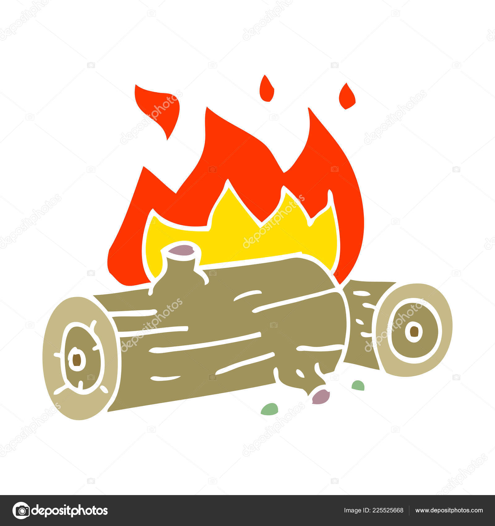 Cartoon Doodle Burning Logs Stock Vector by ©lineartestpilot 225525668