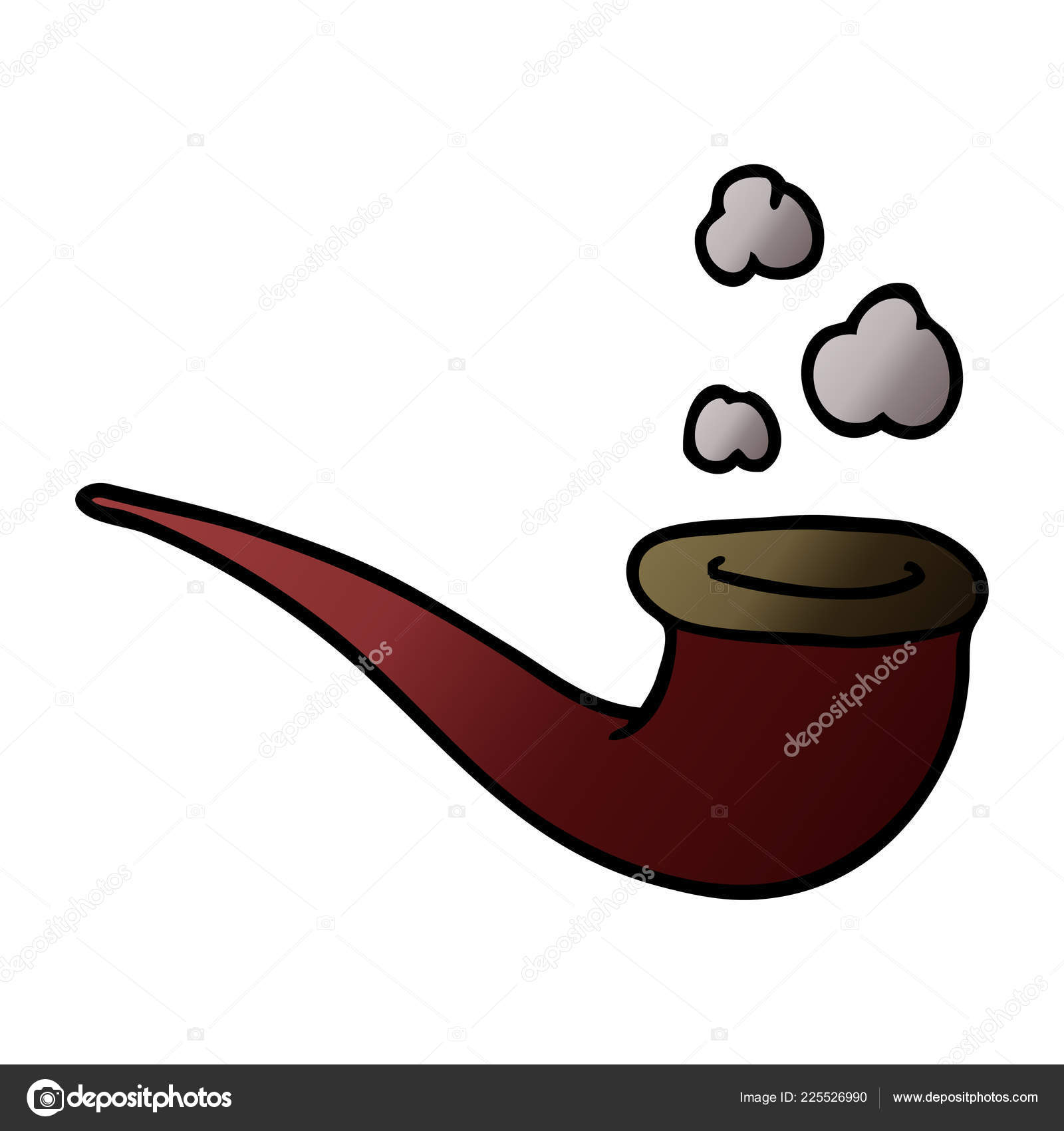 Cartoon Doodle Smoking Pipe Stock Vector by ©lineartestpilot 225526990