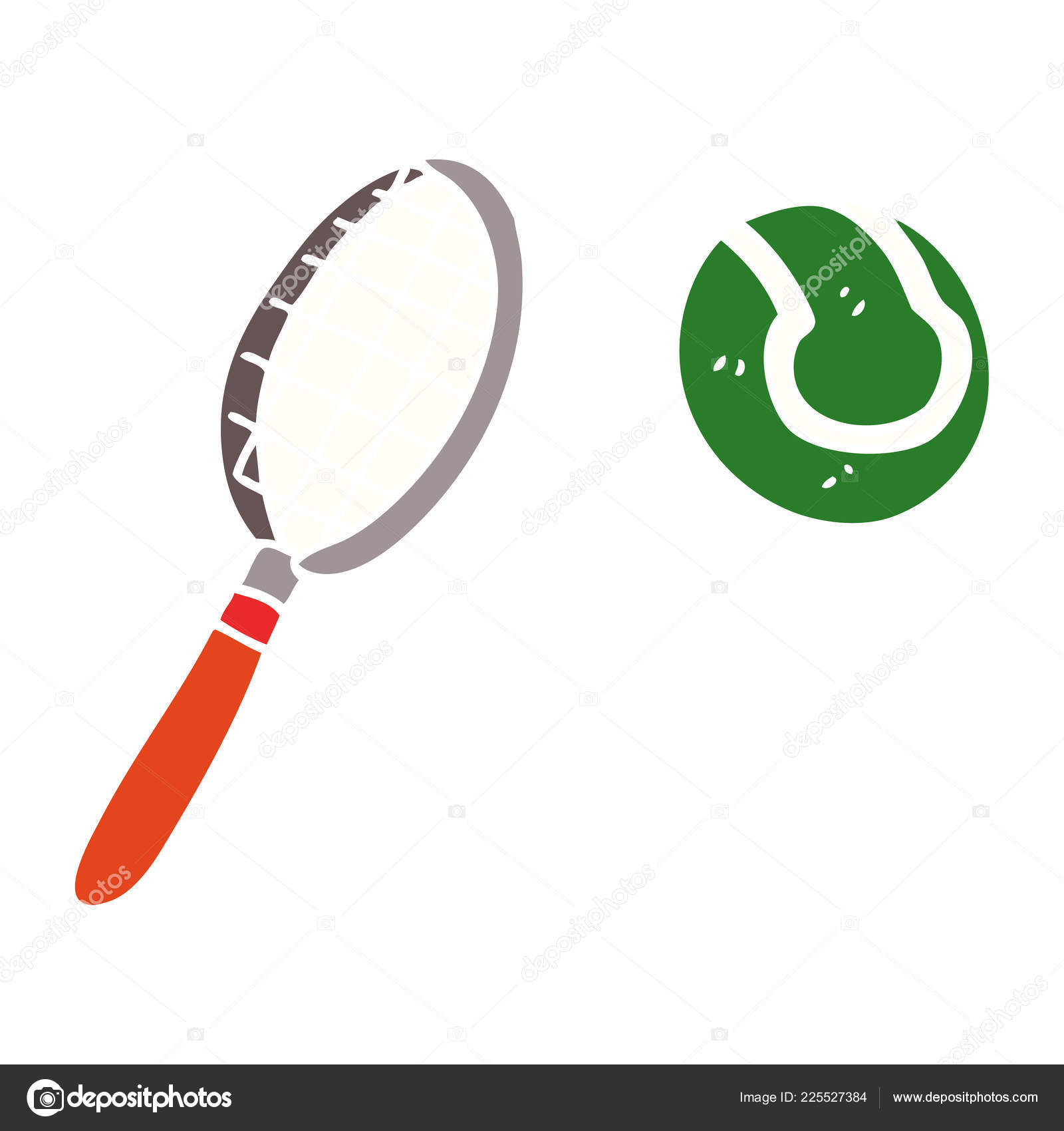 Cartoon Doodle Tennis Racket Ball Stock Vector Image by ...