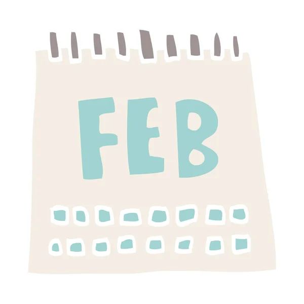 Cartoon Doodle Calendar Showing Month February Stock Vector by ...
