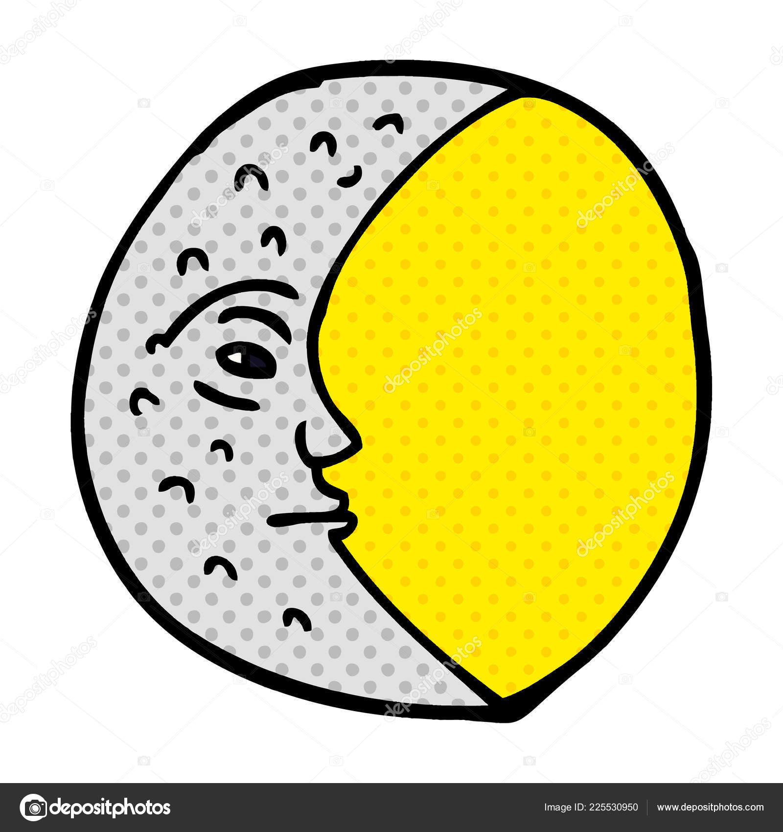 Cartoon Doodle Crescent Moon Face Stock Vector by ©lineartestpilot ...