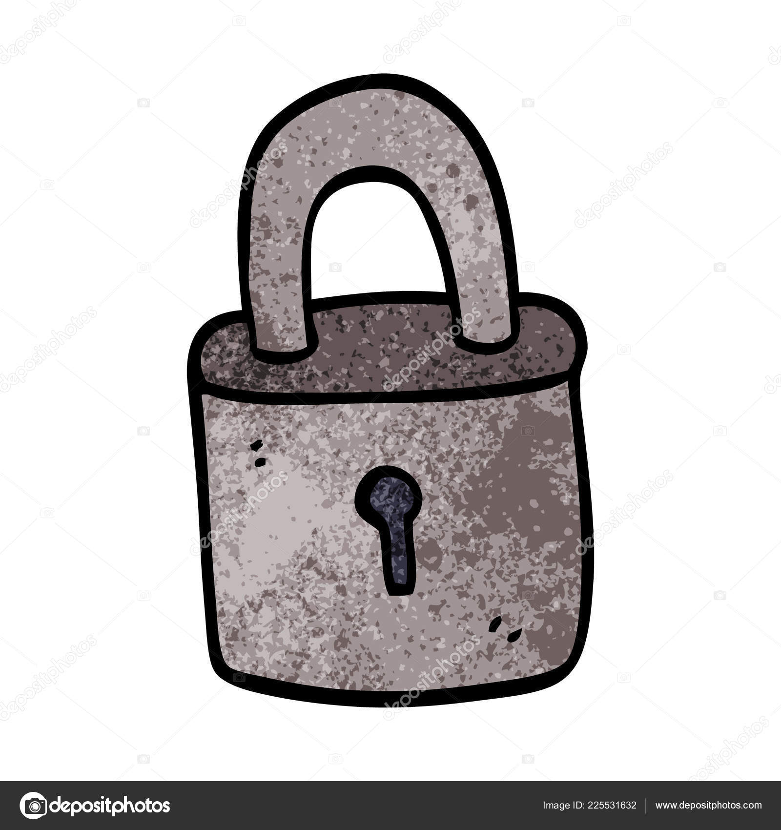 Gembok Doodle Kartun Ilustrasi Vektor Vektor Stok oleh ©lineartestpilot ...