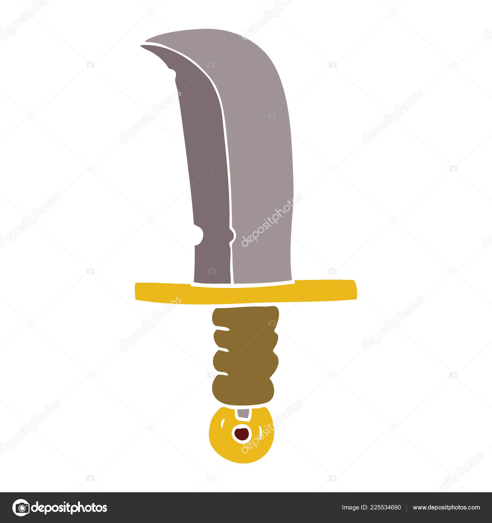 Download - Cartoon doodle dagger, vector illustration — Illustration