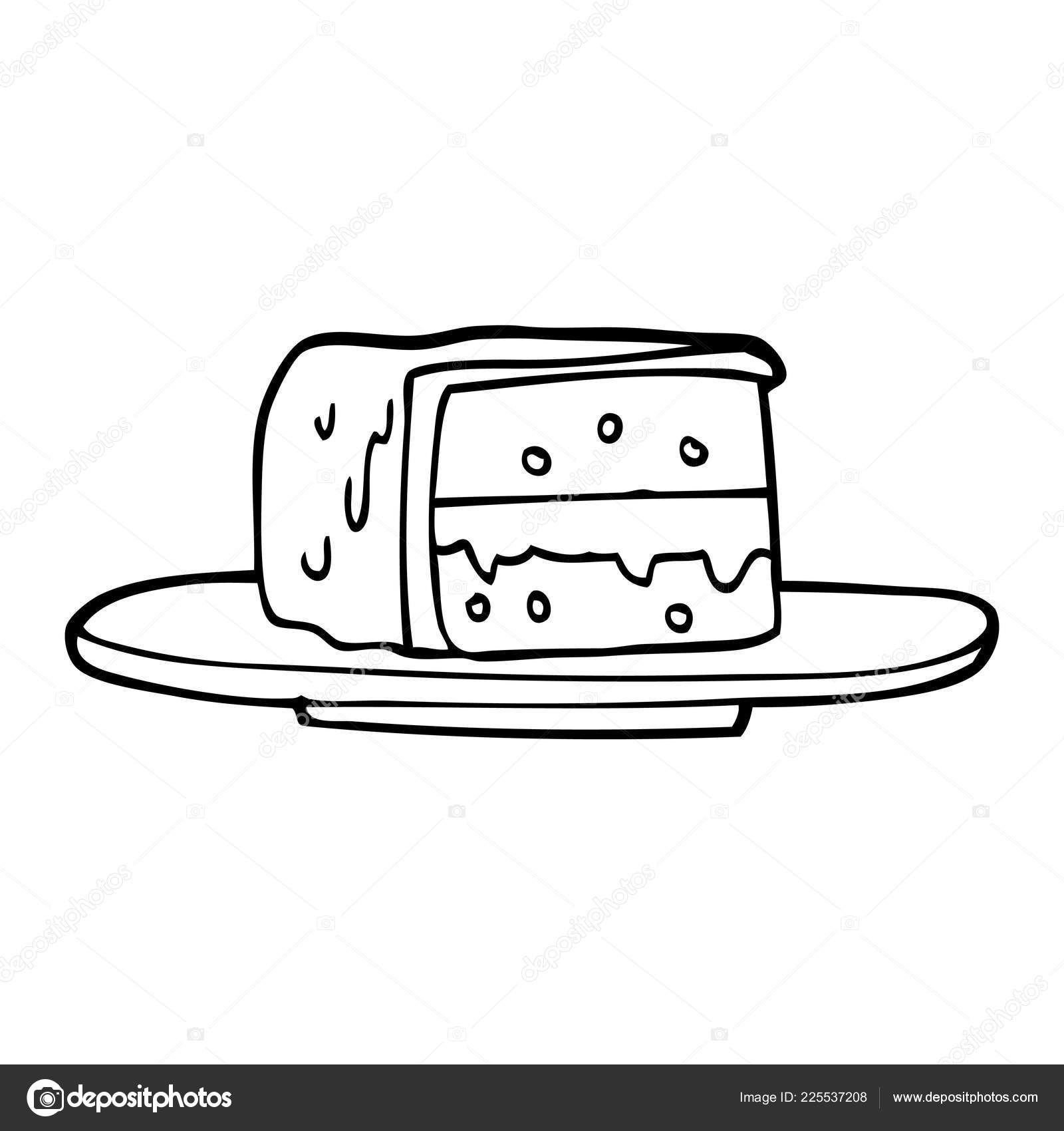 Cake Slice Line Drawing