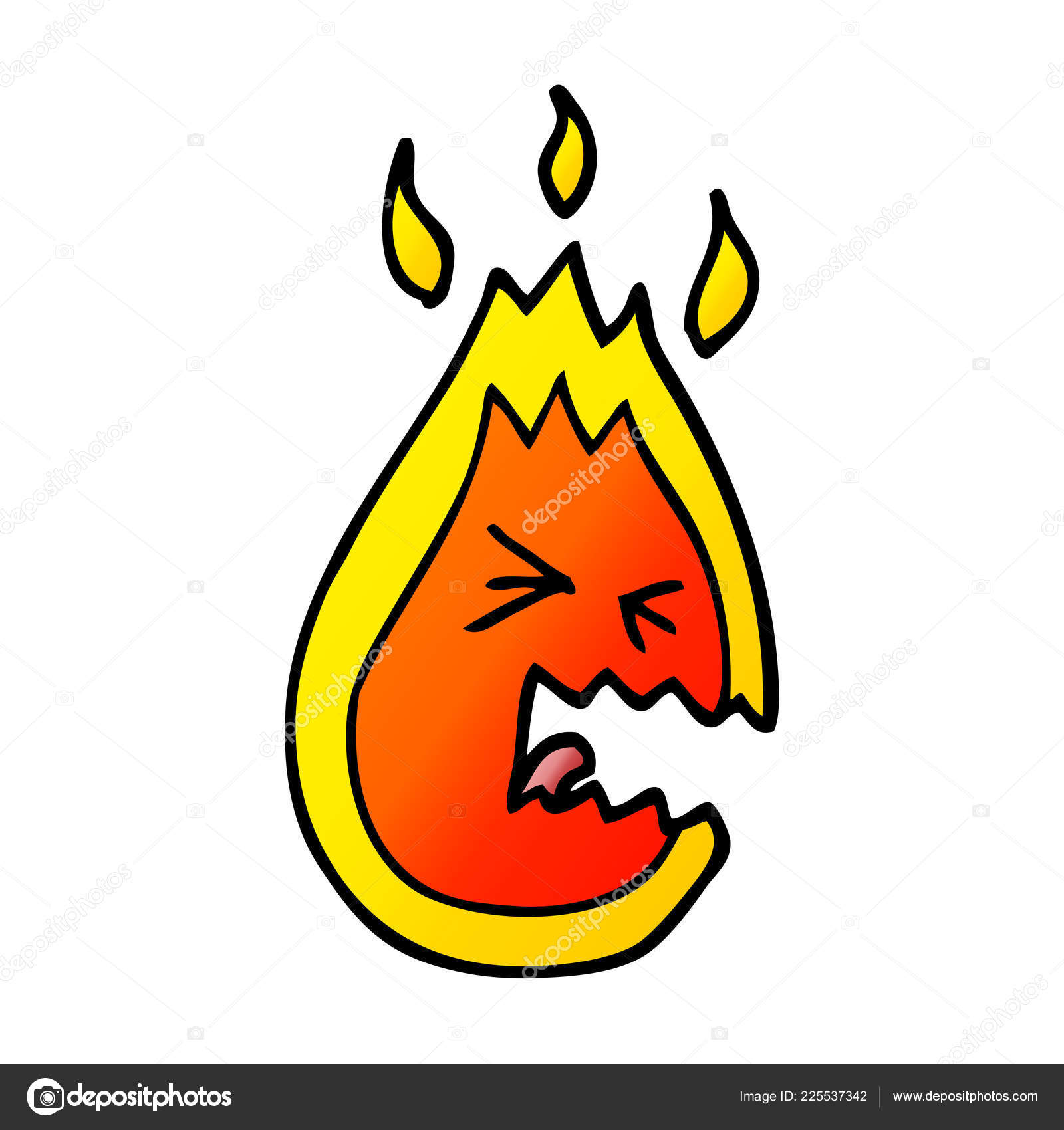 Cartoon Doodle Hot Angry Flame Stock Illustration by ©lineartestpilot ...