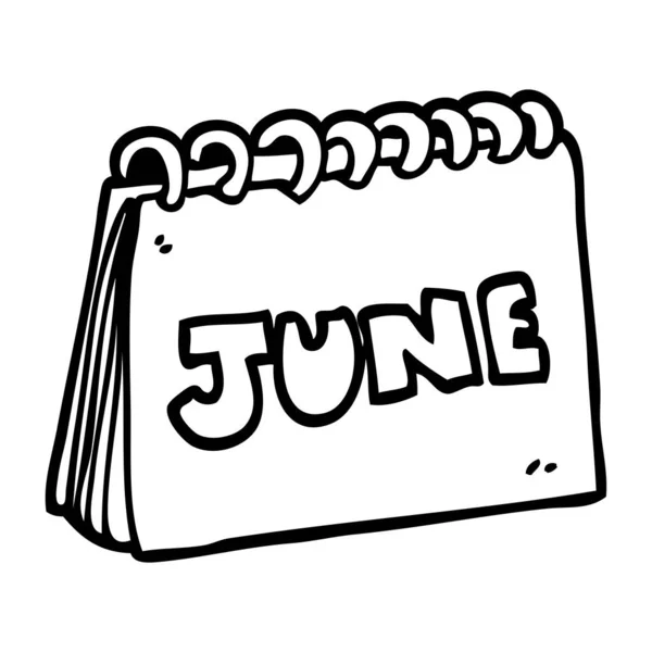 Cartoon Doodle Calendar Showing Month June Stock Vector by ...