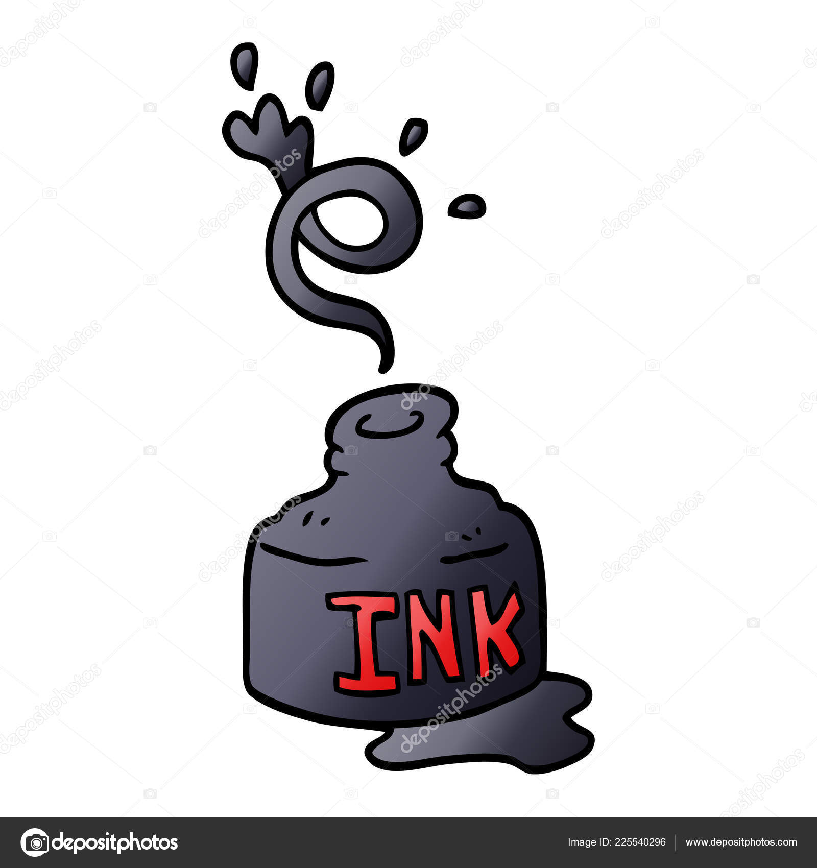Cartoon Doodle Spilled Ink Bottle Stock Vector by ©lineartestpilot ...