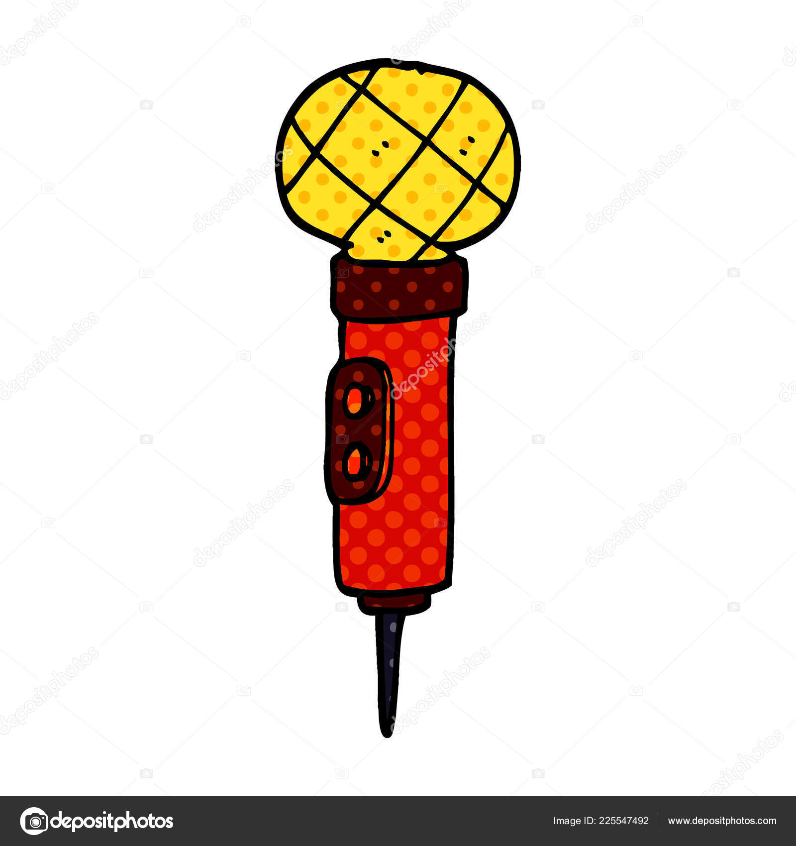 Cartoon Doodle Gold Microphone Stock Vector by ©lineartestpilot 225547492