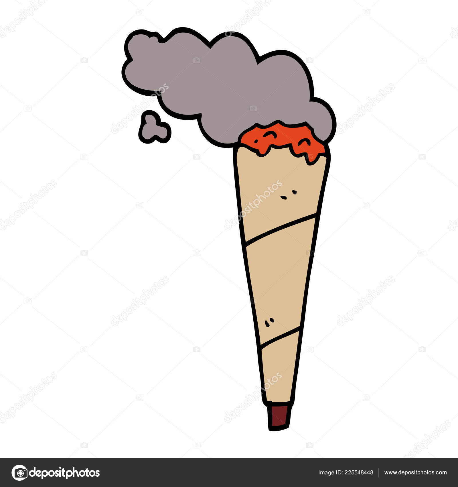 Cartoon Doodle Smoking Joint Stock Vector by ©lineartestpilot 225548448