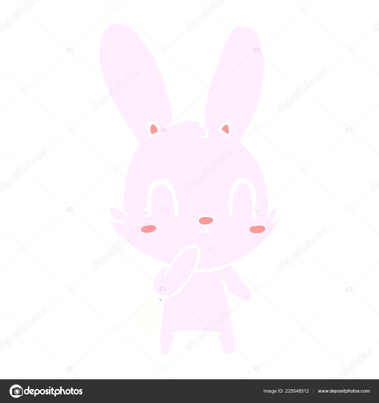 Cute Flat Color Style Cartoon Rabbit Stock Illustration by ...