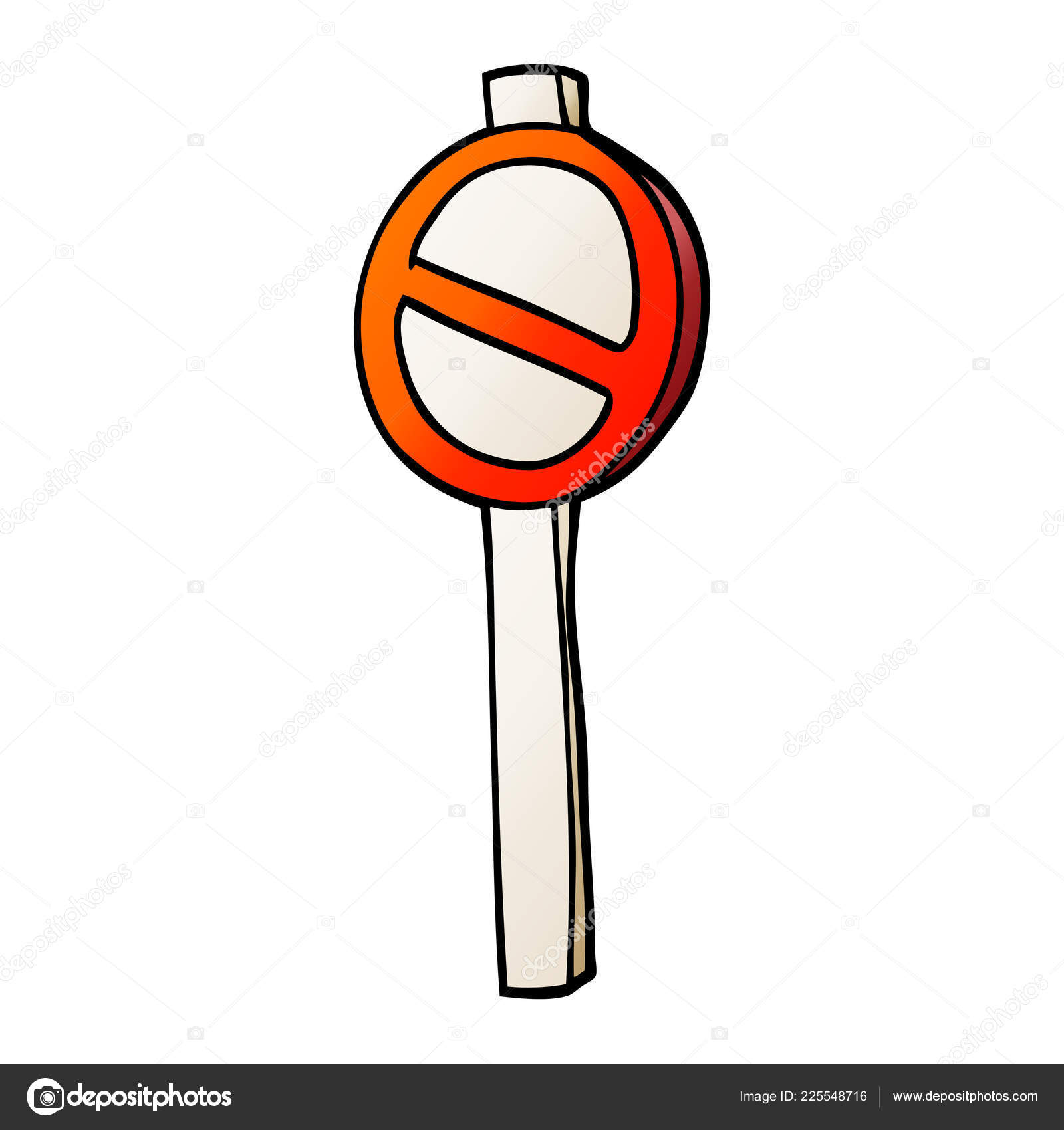 Vector Gradient Illustration Cartoon Warning Sign Stock Vector by ...