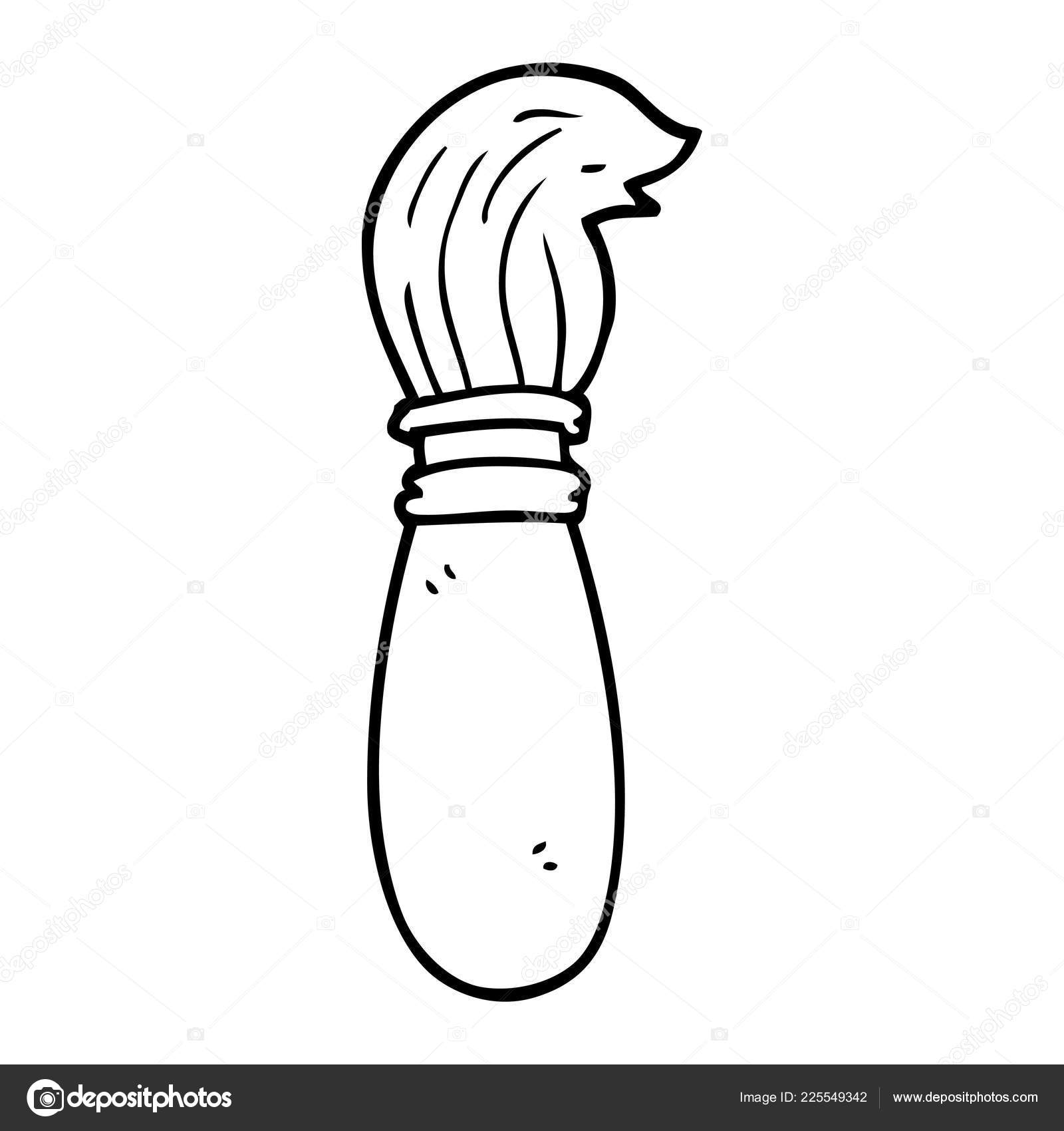 Line Drawing Cartoon Paint Brush Stock Vector by ©lineartestpilot 225549342