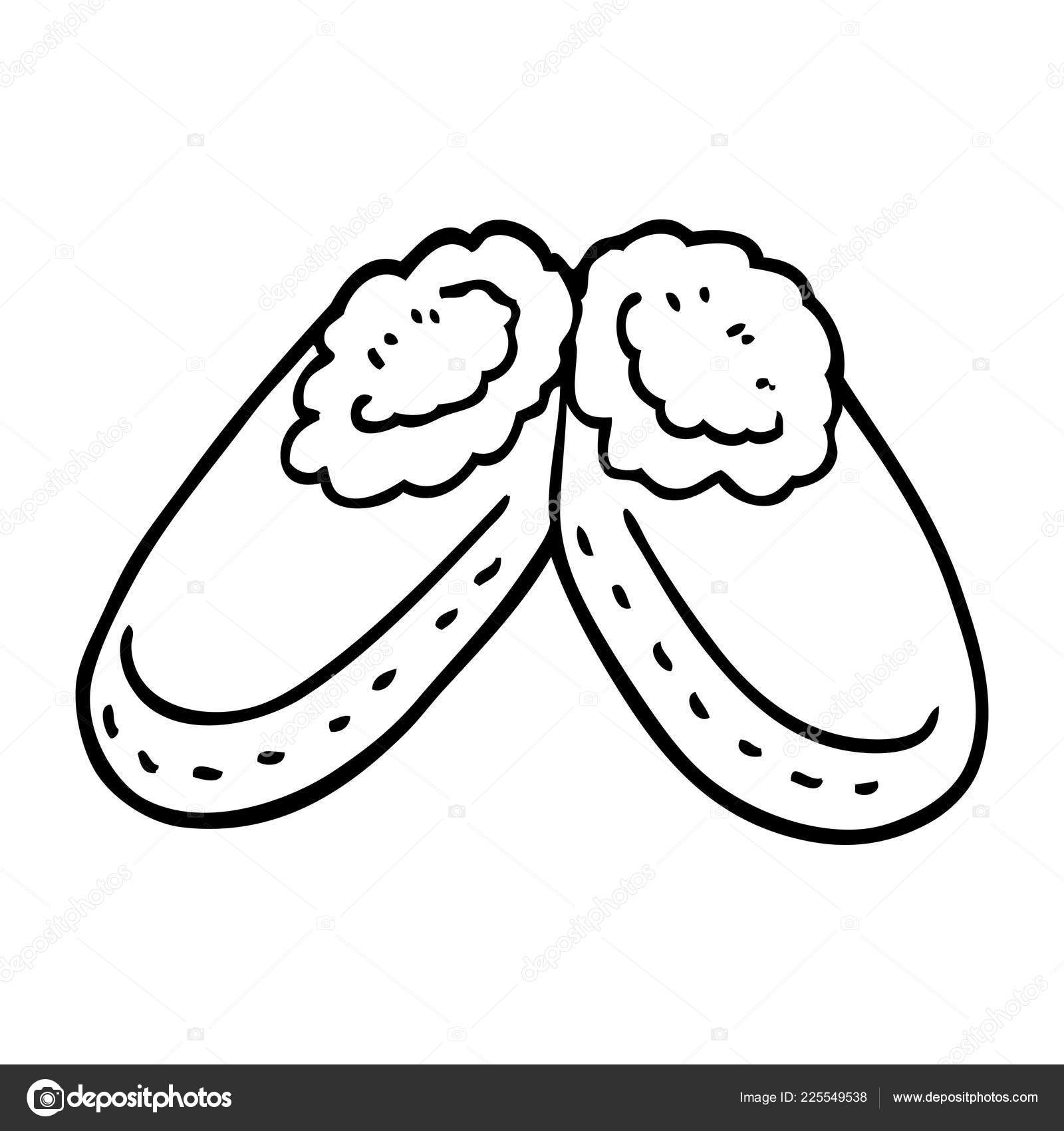 Line Drawing Cartoon Purple Slippers Stock Vector Image by ...