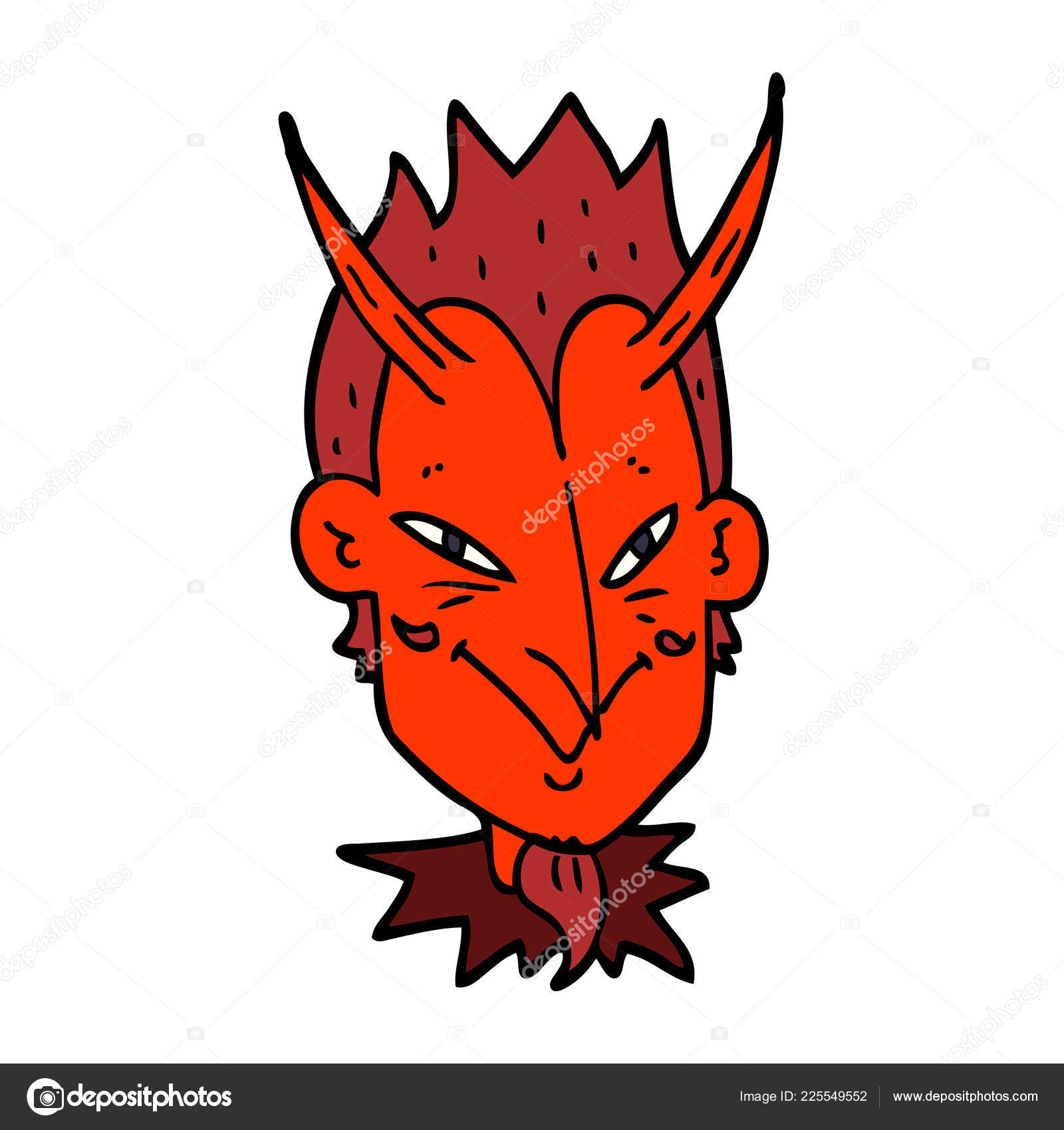 Cartoon Doodle Devil Face Stock Vector Image by ©lineartestpilot #225549552