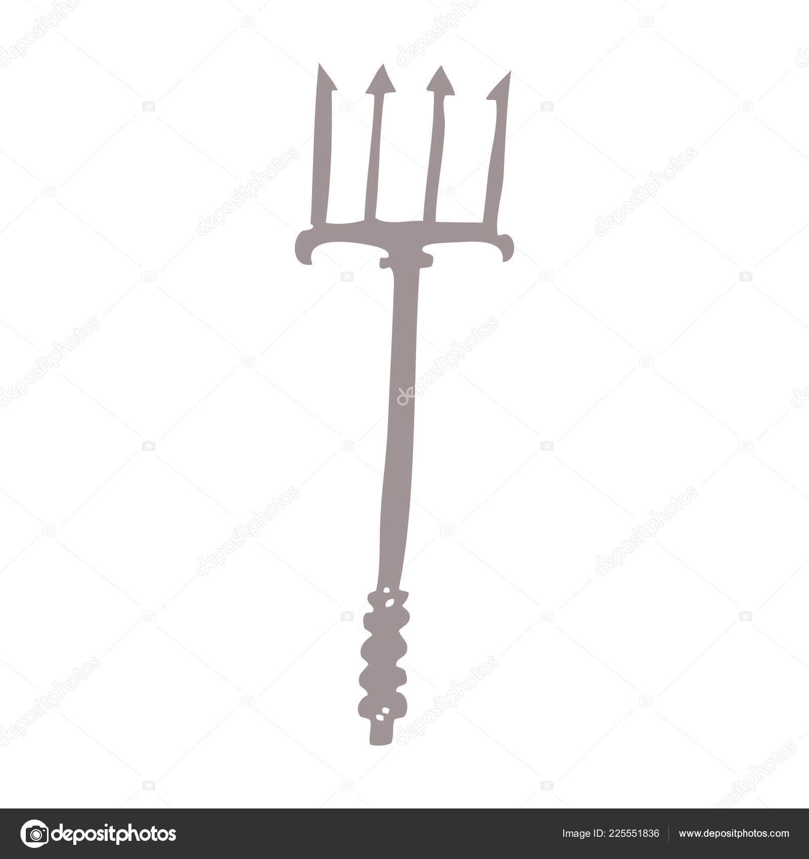 Cartoon Doodle Trident Vector Illustration Stock Vector by ...