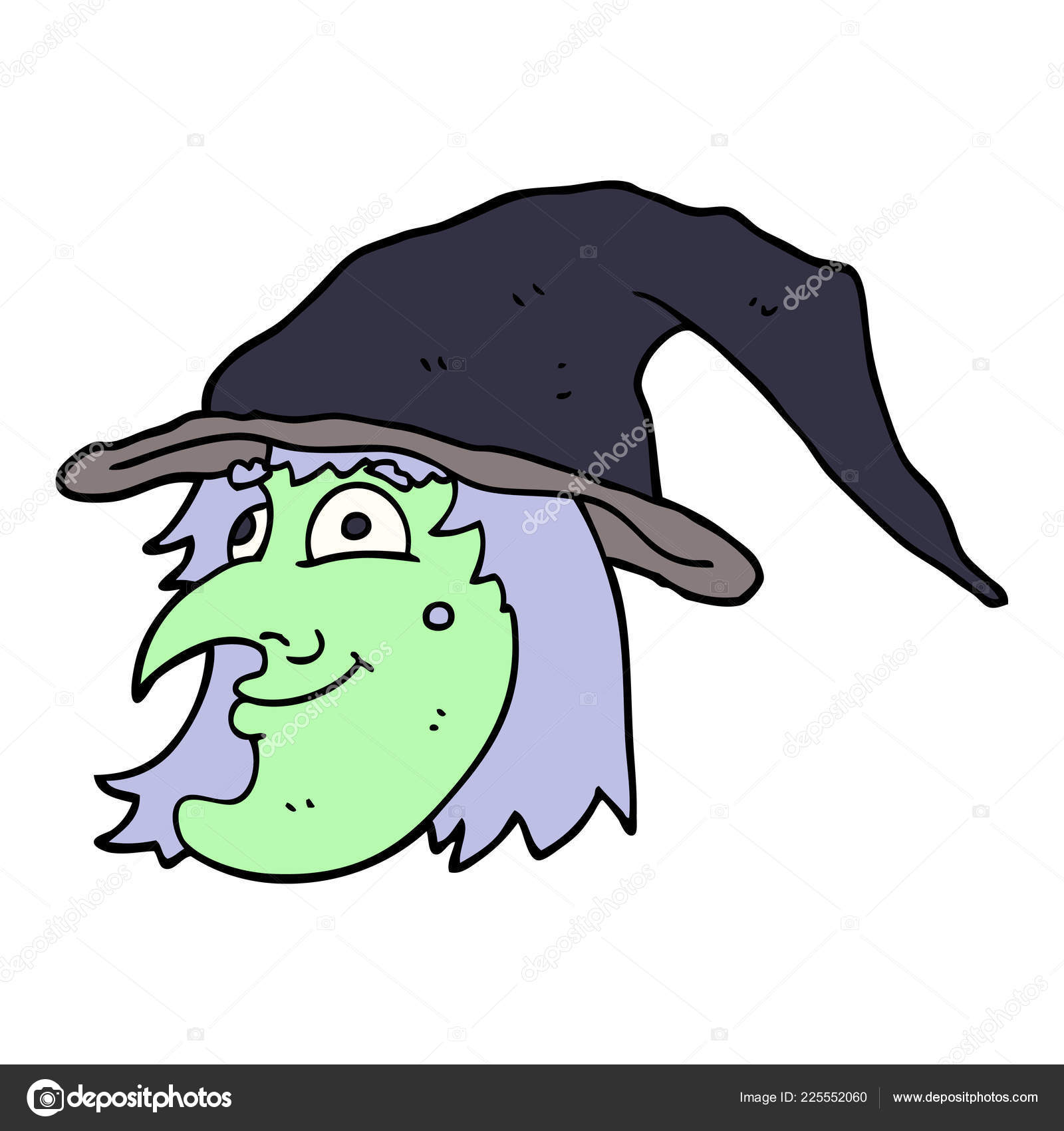 Cartoon Doodle Witch Face Stock Illustration By ©lineartestpilot 225552060