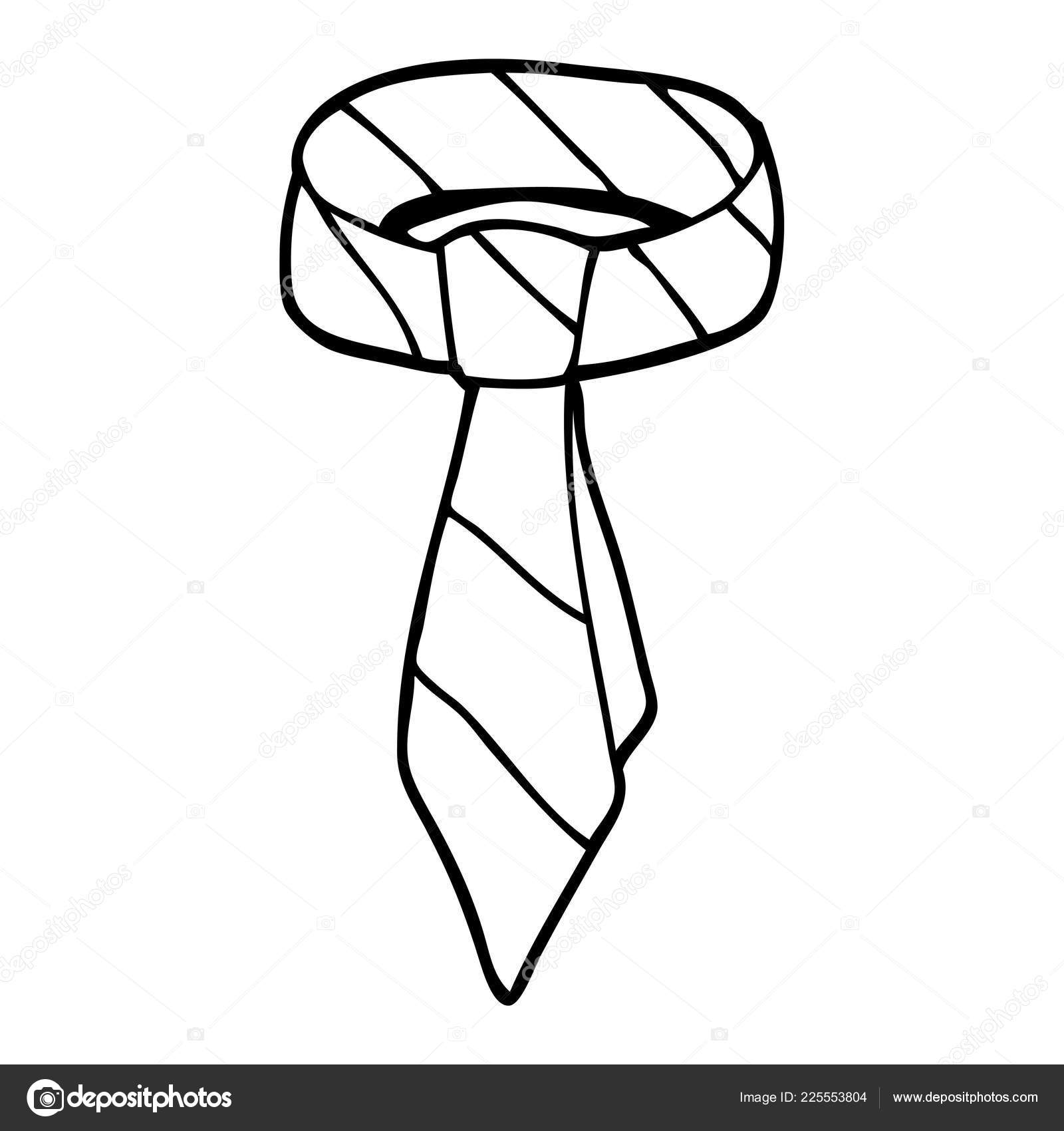 Cartoon tie drawing | Line Drawing Cartoon Tie — Stock Vector ...